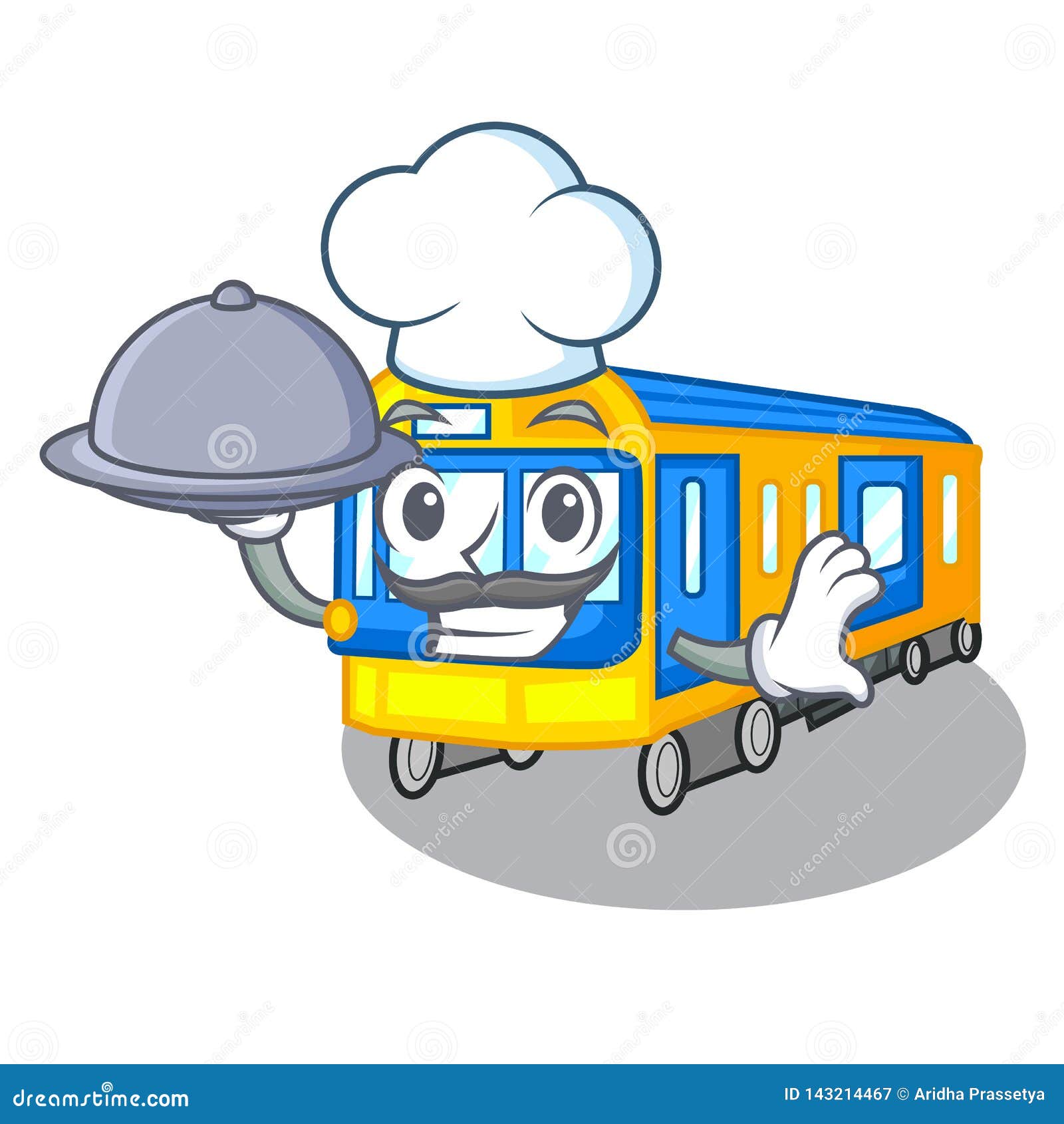 Chef with Food Subway Train Isolated in the Cartoon Stock Vector ...