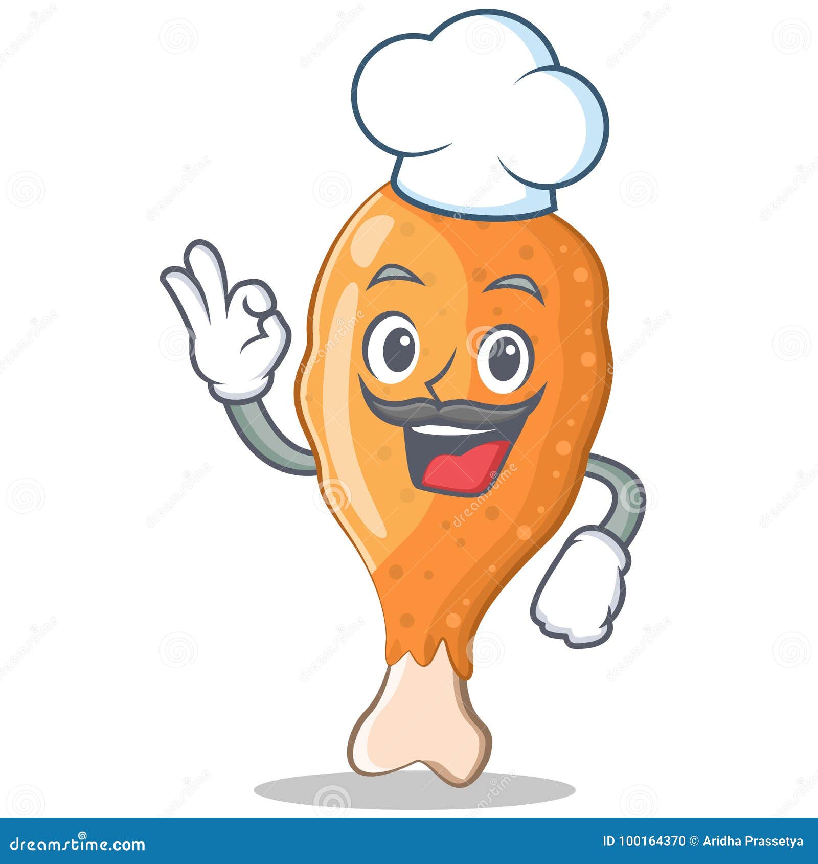 Chef Fried Chicken Character Cartoon Stock Vector - Illustration of ...