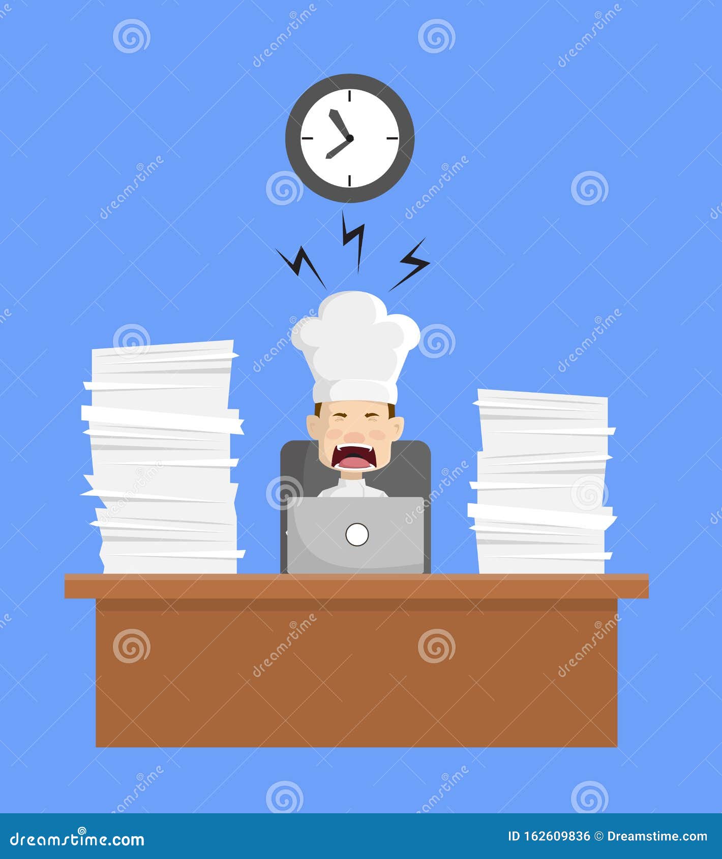 Chef - Frustrated from Office Work Stock Vector - Illustration of ...