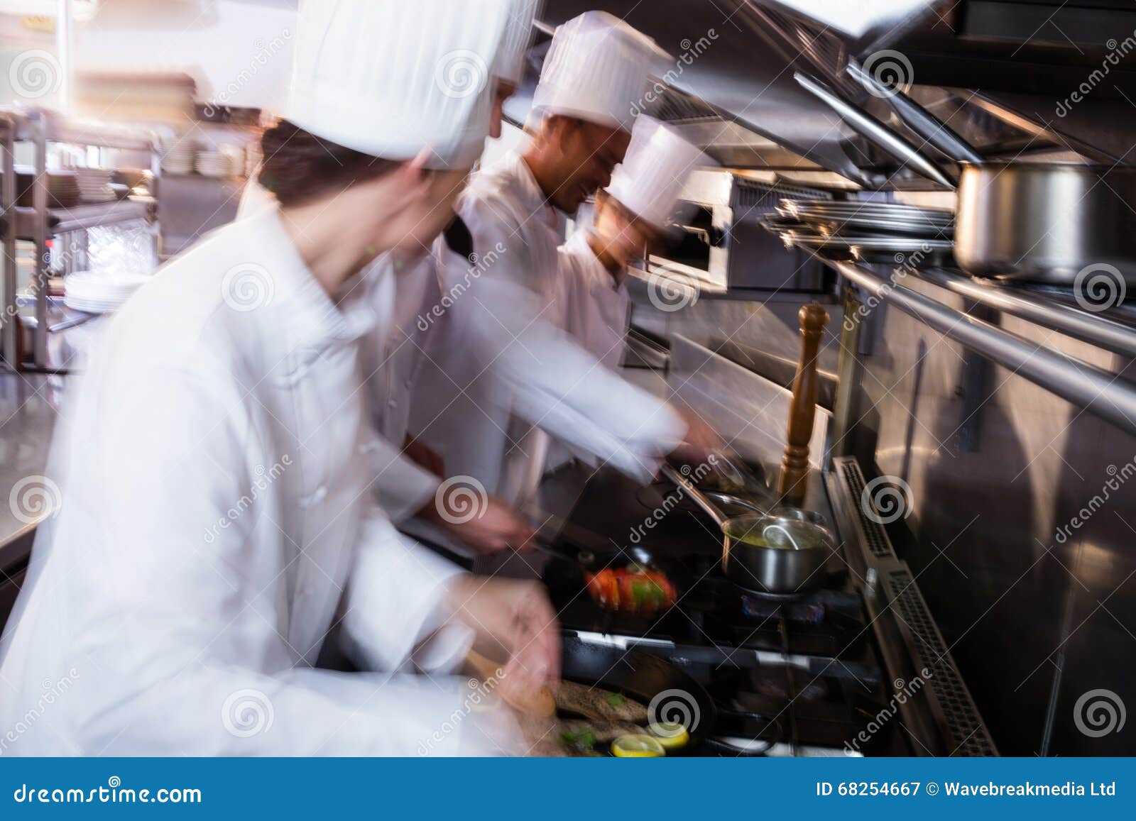 Chef Frying Fish in a Frying Pan Stock Image - Image of chef, adult ...