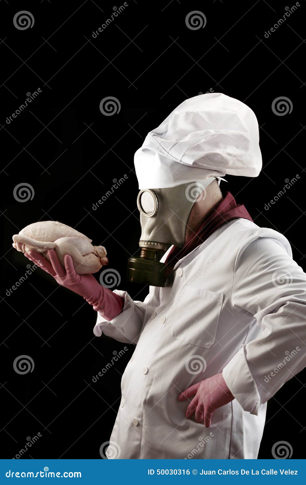 Chef with gas mask stock photo. Image of protection, transgenic - 50030316