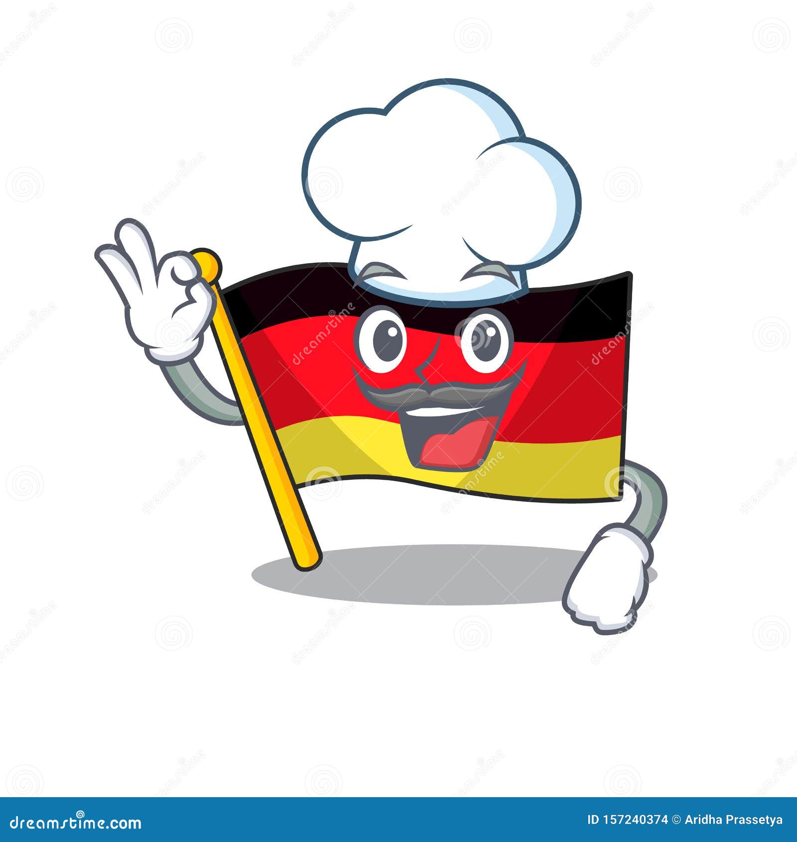 Chef Germany Flag Flutter on Cartoon Pole Stock Vector - Illustration ...