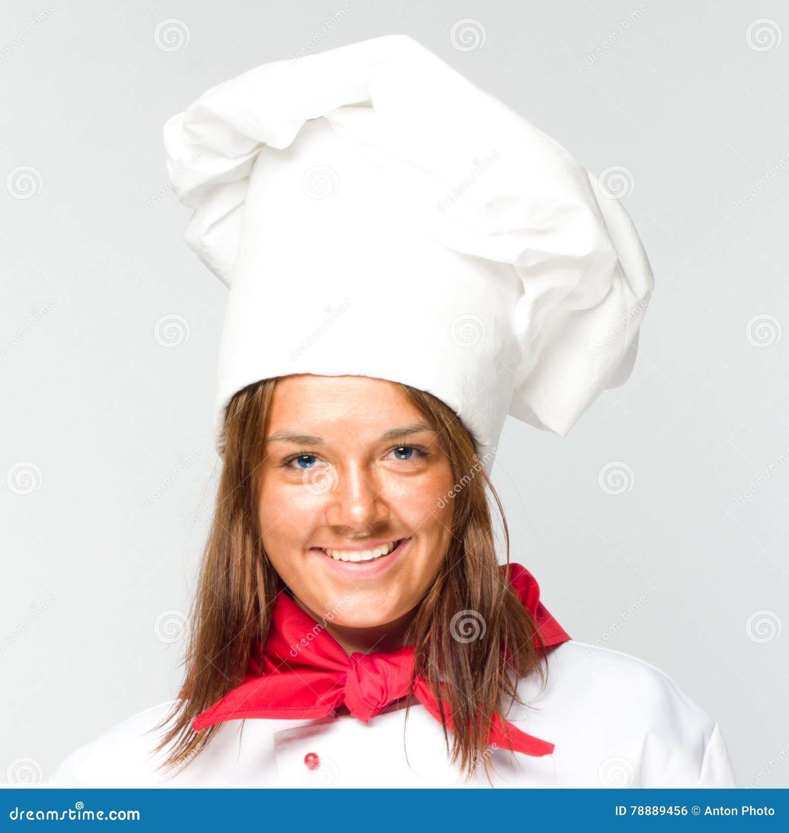 Chef girl smiling stock photo. Image of beautiful, background - 78889456