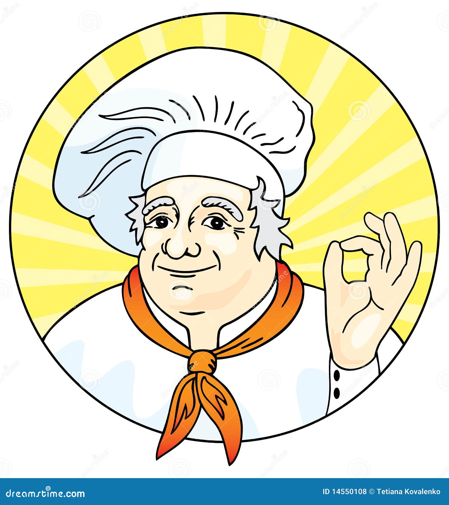 Old Chef OK Okay Sign Chef Hat Mascot Character Design Smiling Vector ...