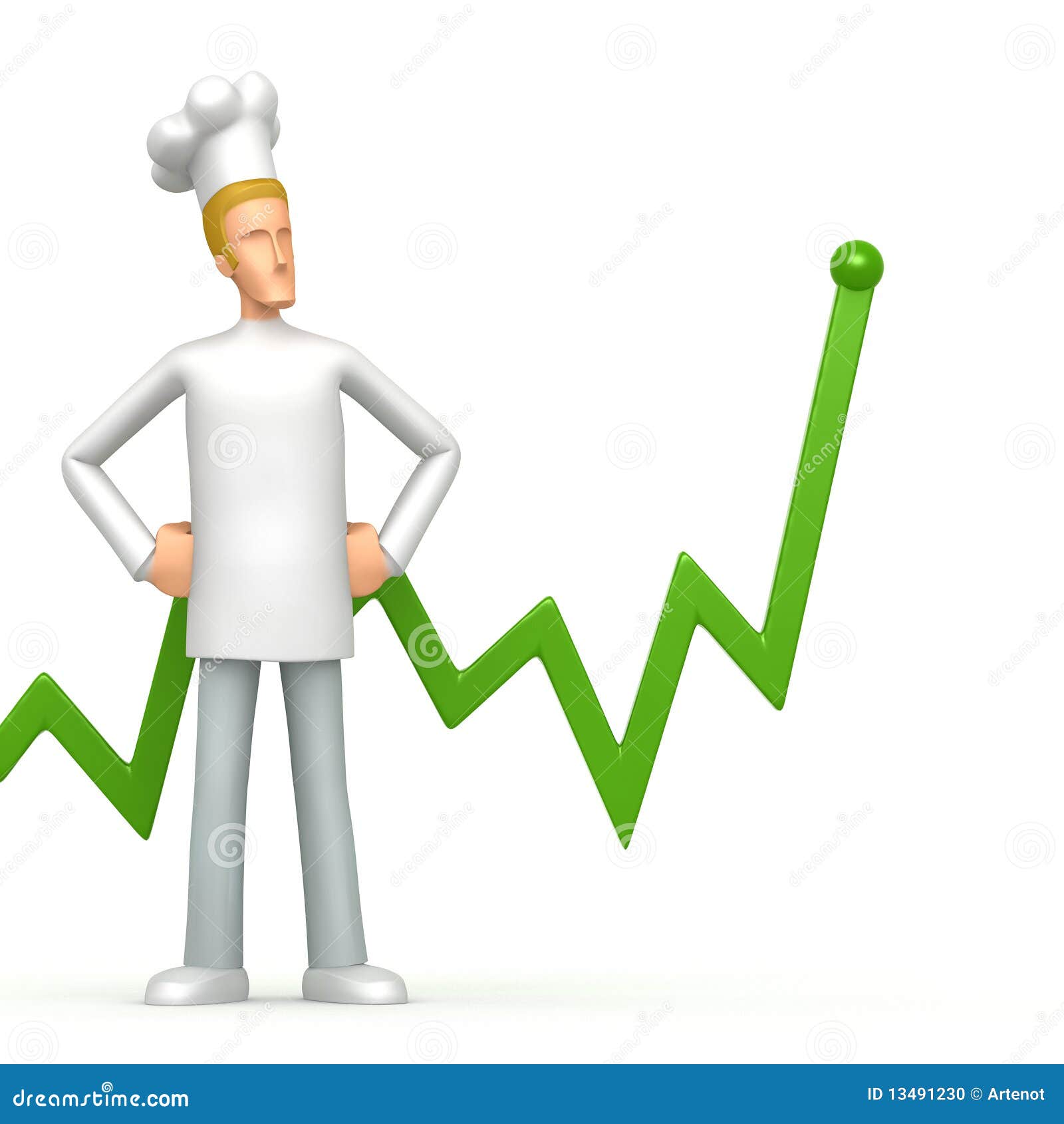 Chef with green diagram stock illustration. Illustration of chef - 13491230