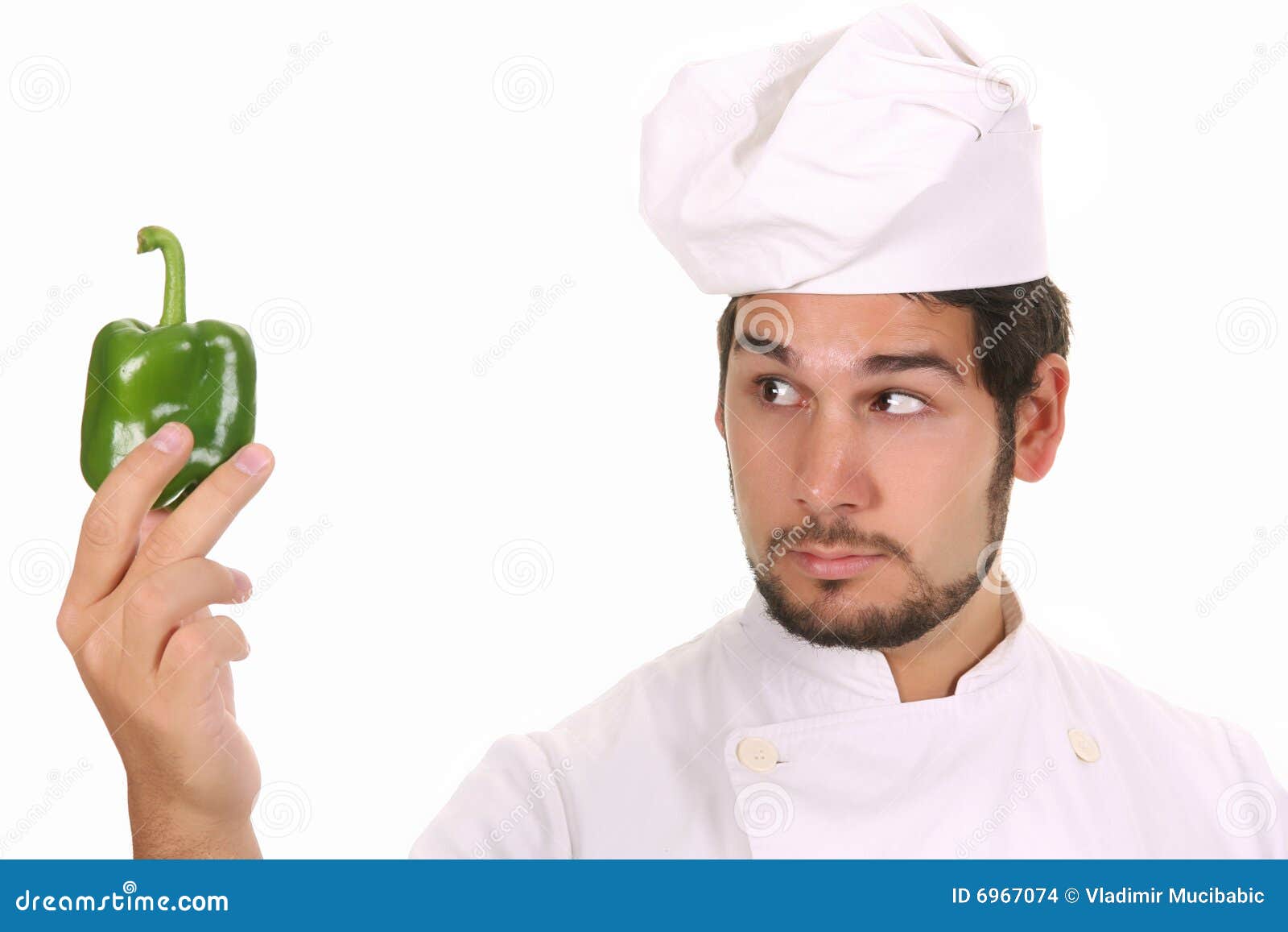 Chef and green pepper stock photo. Image of appetizer - 6967074