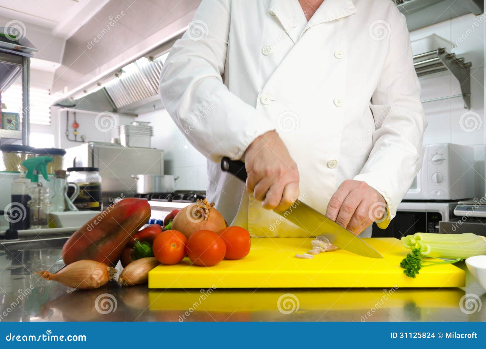 Chef Hands Cutting Vegetables Stock Photo - Image of bell, cutting ...