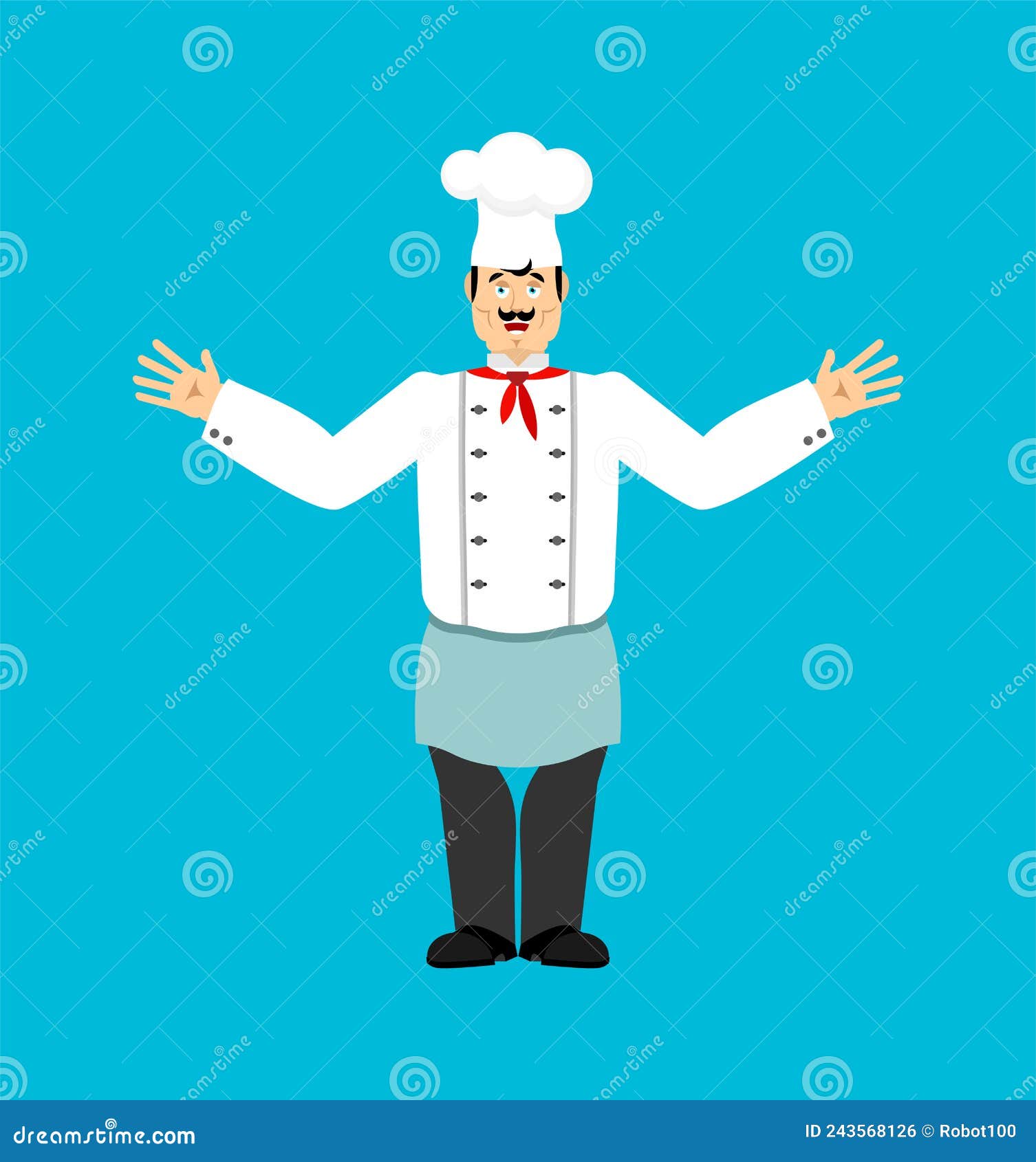 Chef happy. Cook merry stock vector. Illustration of cook - 243568126