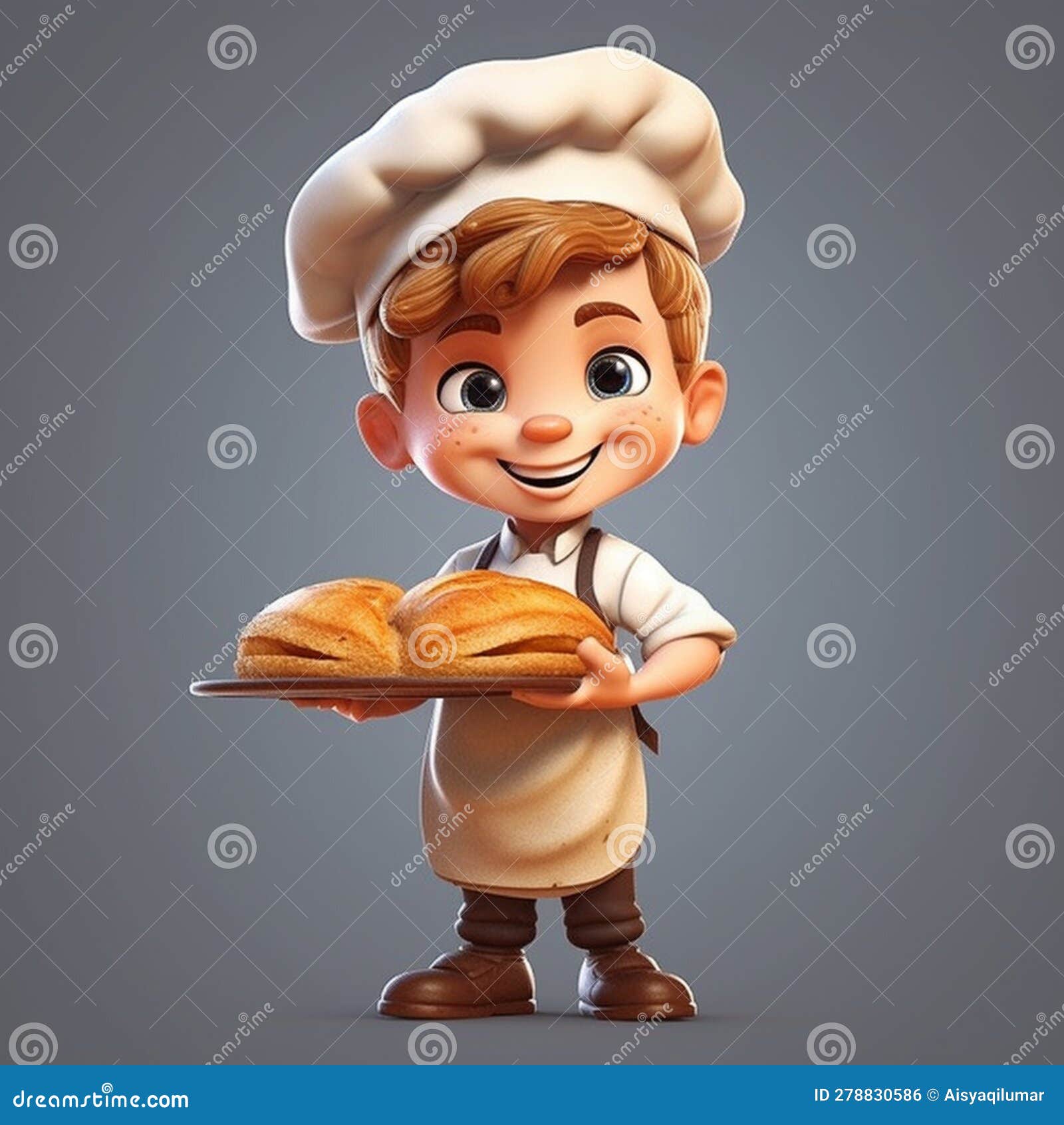A Chef in a Happy Mood is Holding Bread. Wearing a Chef S Uniform Stock ...