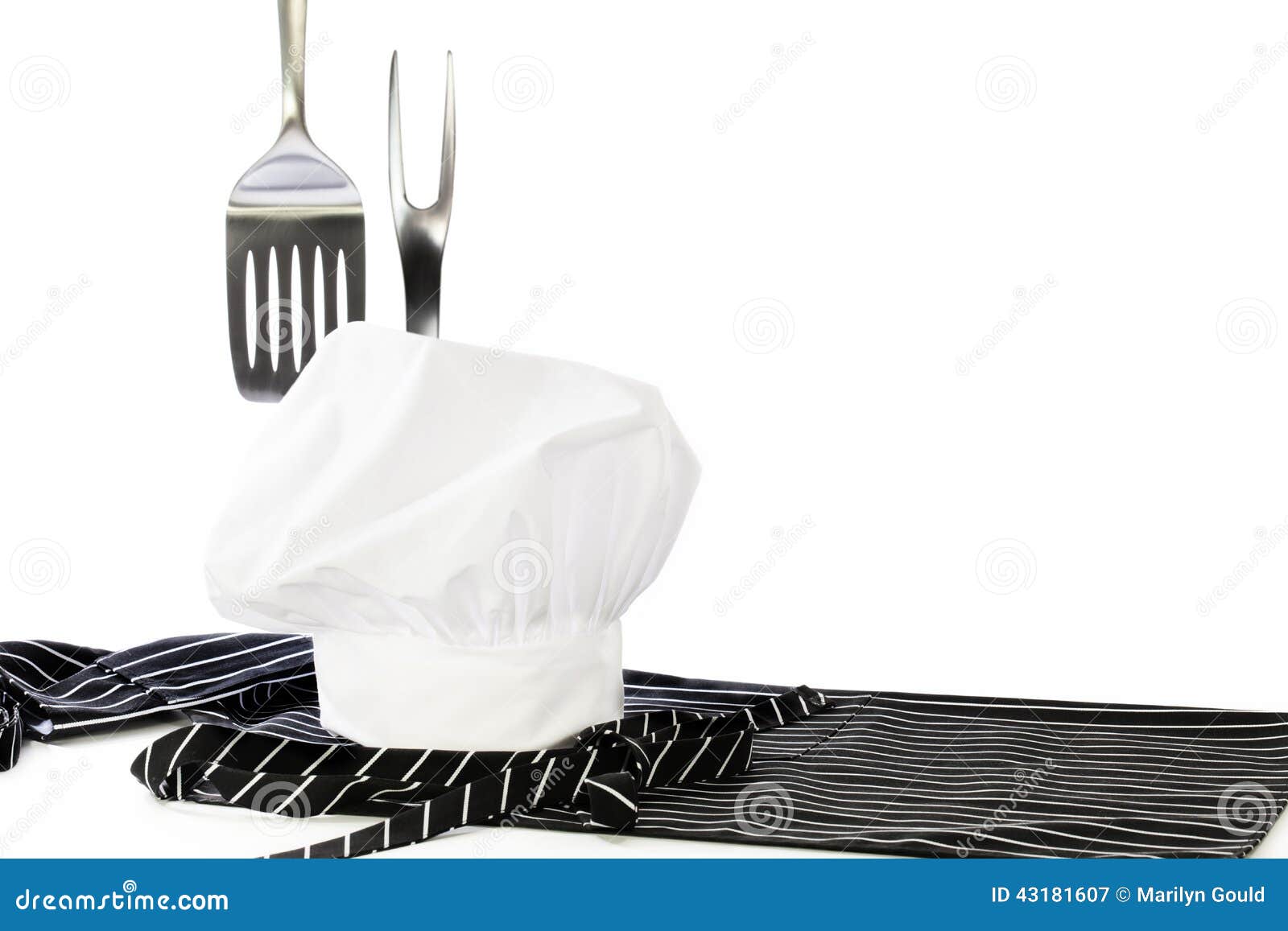Chef Hat Apron Spatula Fork Stock Image - Image of chefs, fork: 43181607