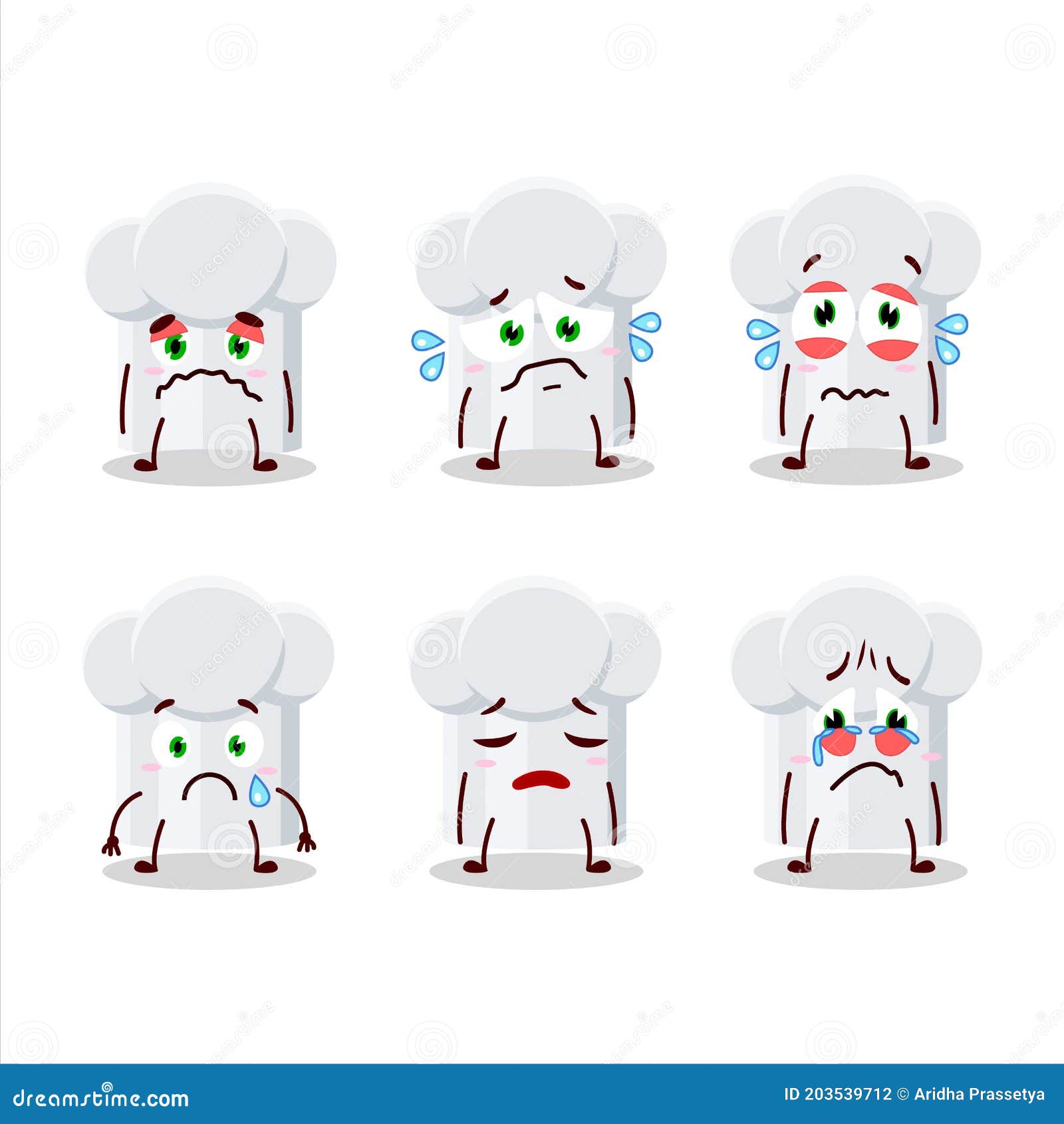 Chef Hat Cartoon Character with Sad Expression Stock Vector ...