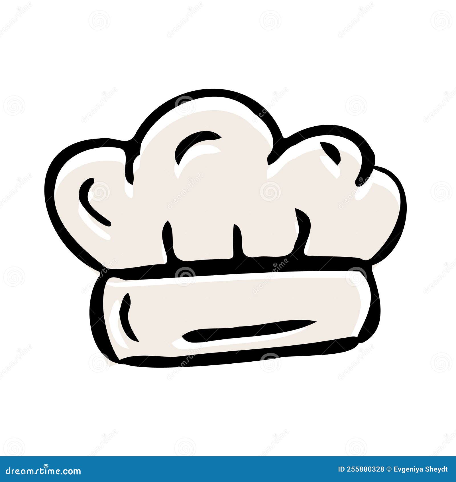 Chef Hat Doodle Icon, White Uniform Caps for Kitchen Staff Stock Vector ...