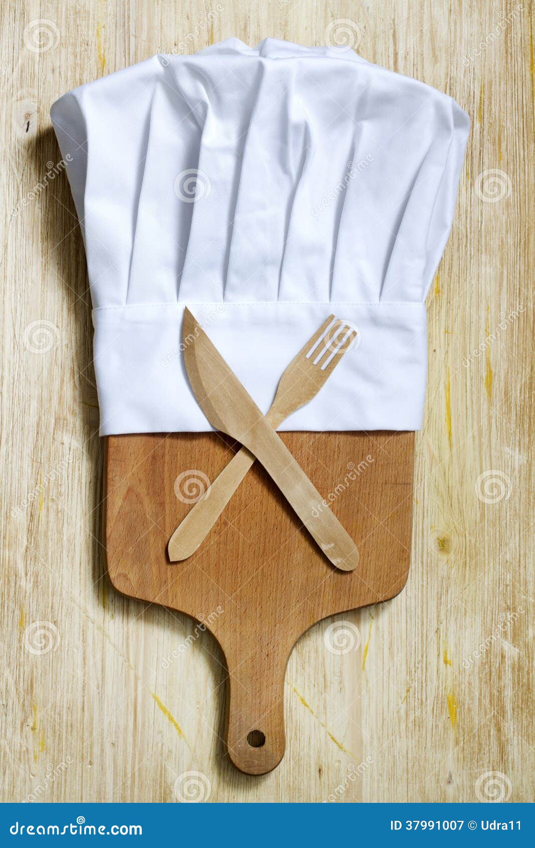 Chef Hat and Empty Cutting Board Abstract Food Background Stock Image ...