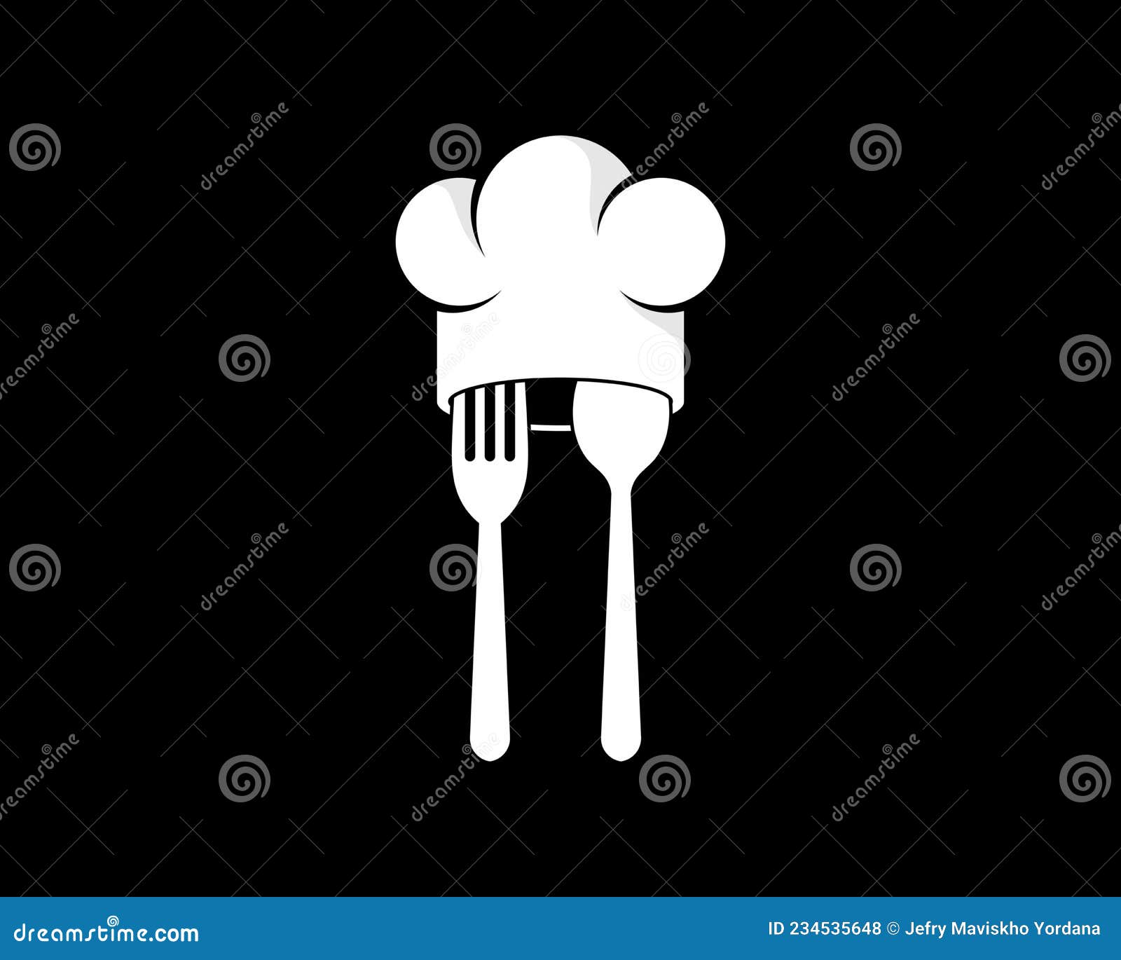Chef Hat with Fork and Spoon Logo Stock Illustration - Illustration of ...