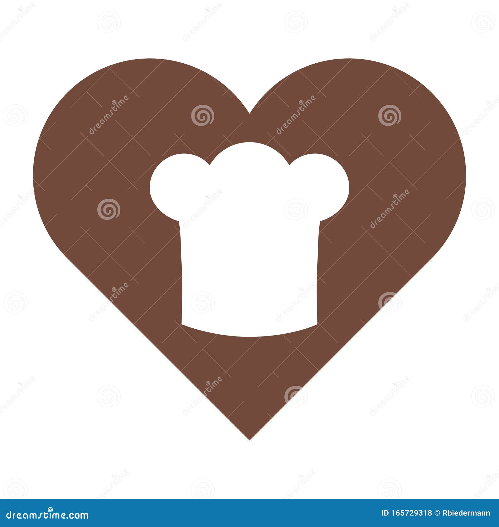 Chef hat and heart stock vector. Illustration of heart - 165729318