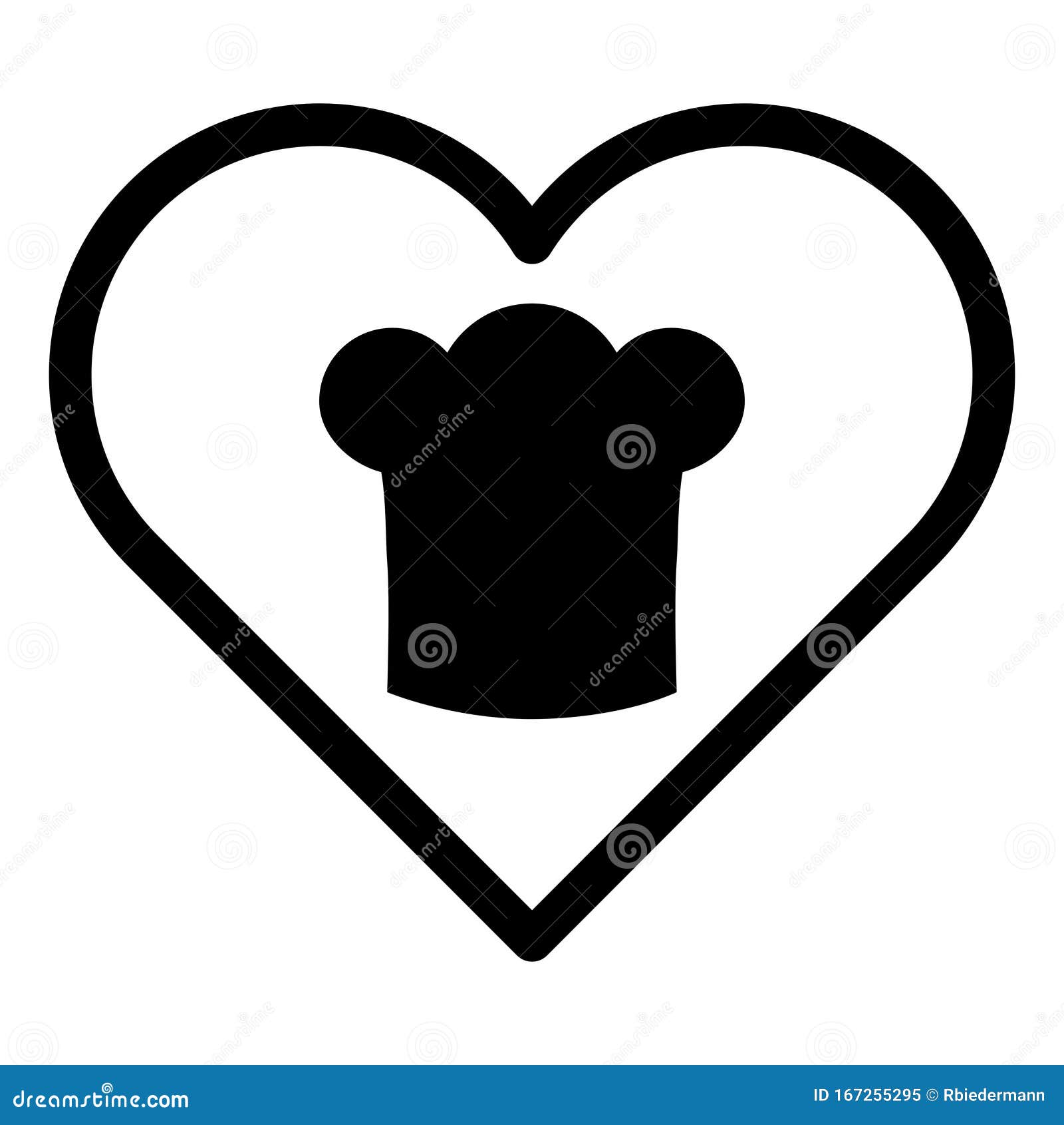 Chef hat and heart stock vector. Illustration of love - 167255295