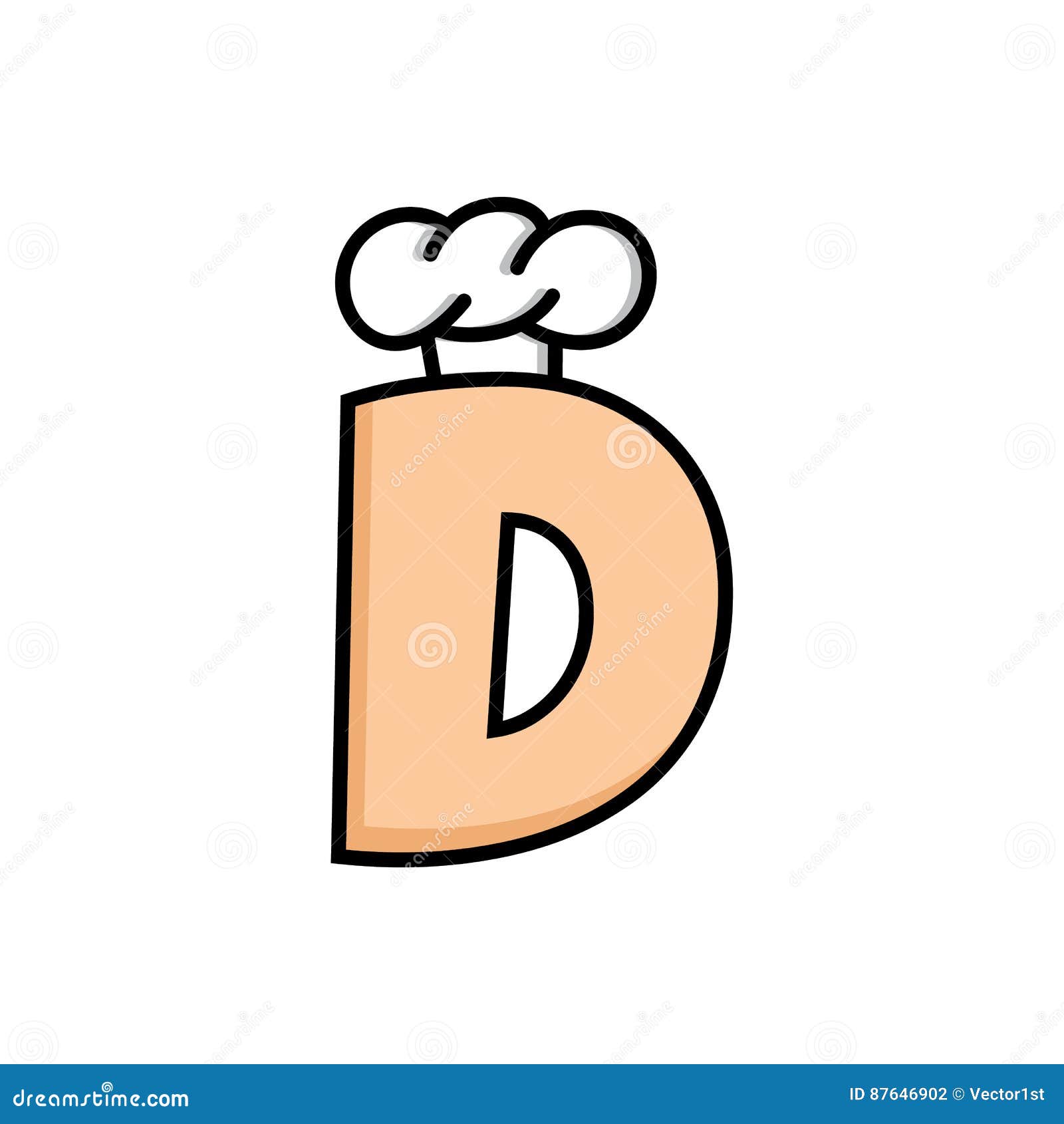 Chef Hat Logo Logotype with Initial Letter Stock Vector - Illustration ...