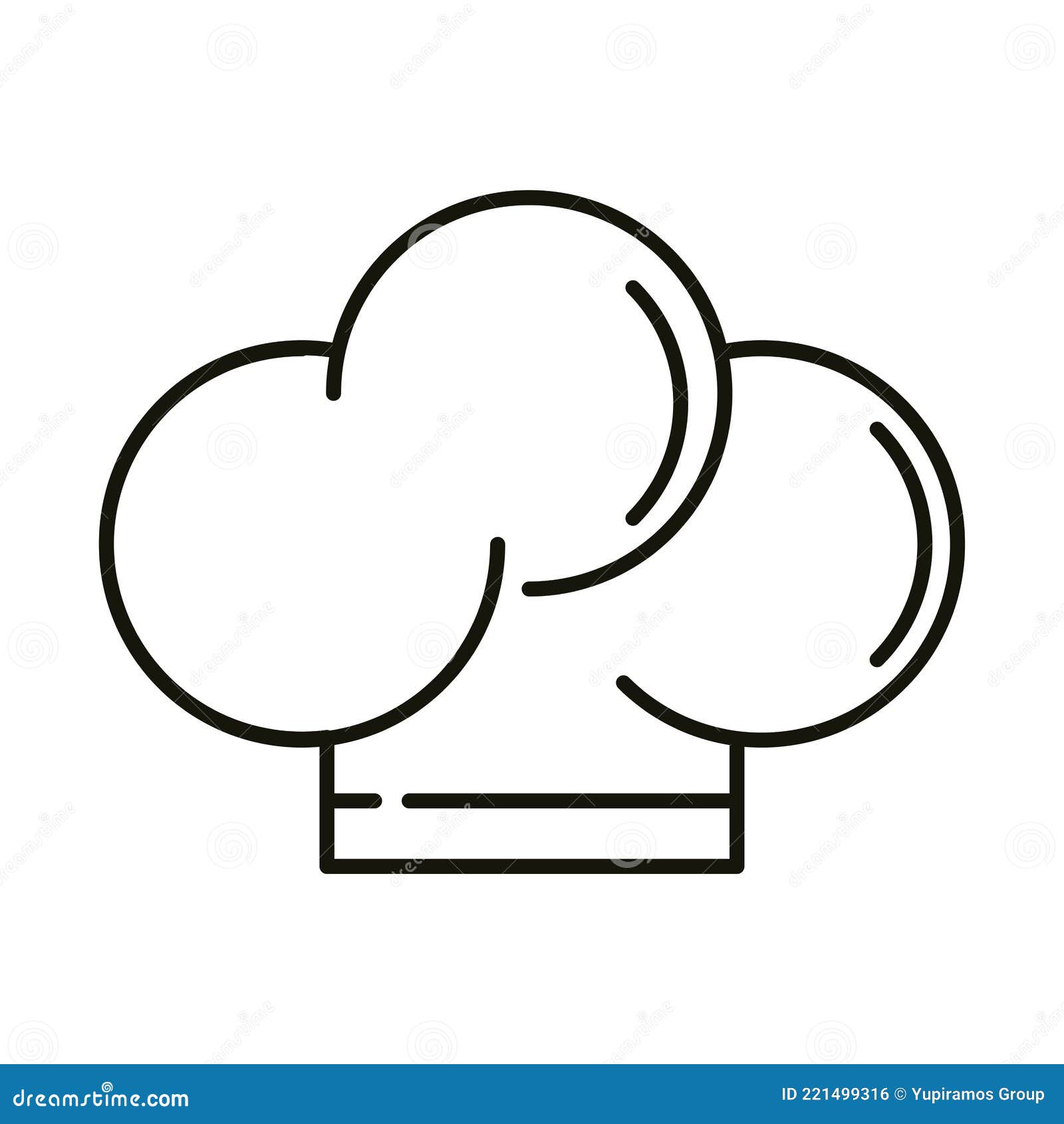 Chef hat outline stock vector. Illustration of clothing - 221499316