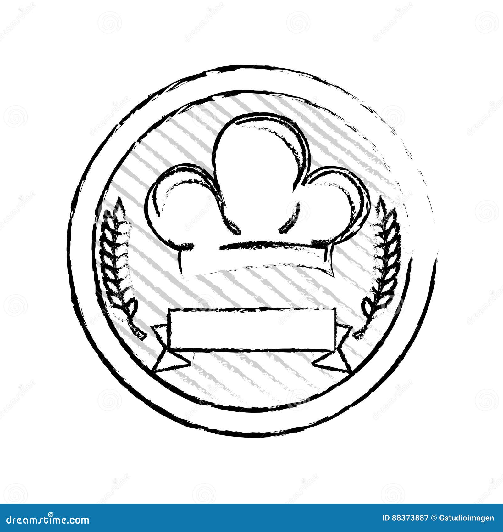 Chef hat restaurant emblem stock vector. Illustration of icon - 88373887