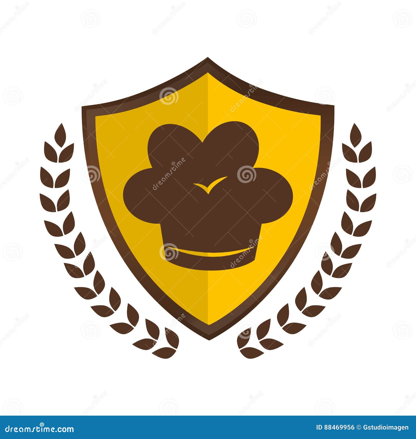 Chef hat restaurant emblem stock vector. Illustration of chef - 88469956