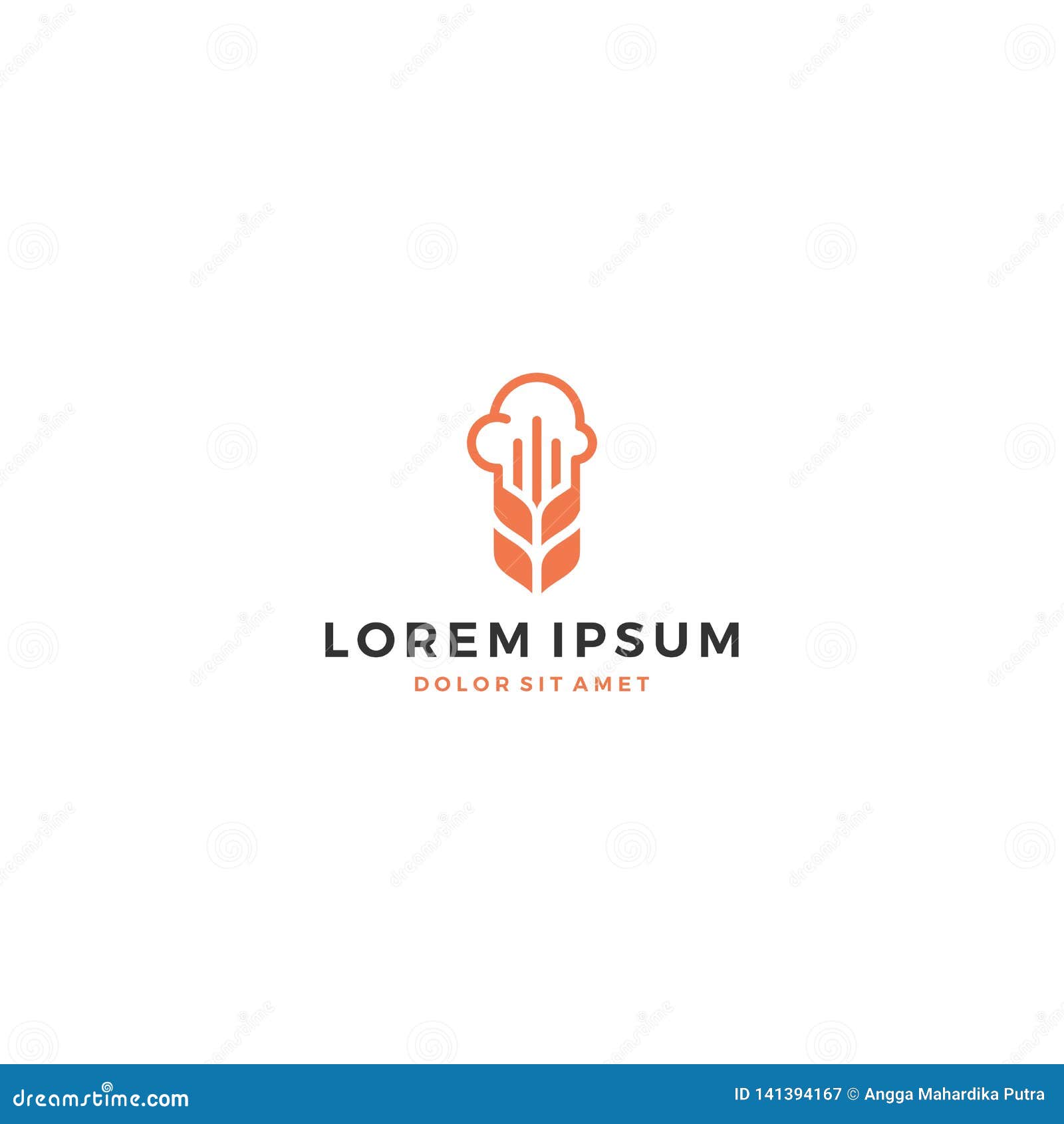 Chef Hat Rice Wheat Restaurant Food Logo Stock Illustration ...