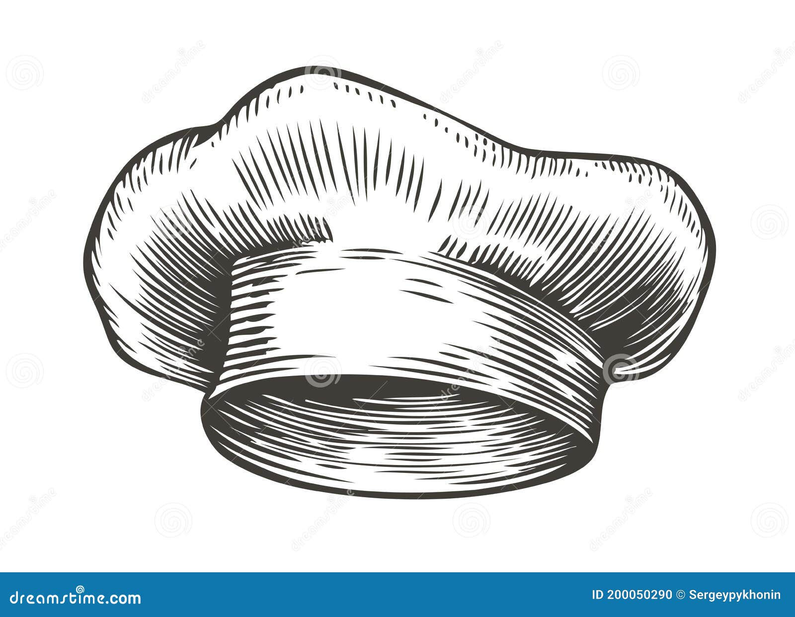 Chef Hat Sketch. Cooking Vintage Vector Illustration Stock Vector ...