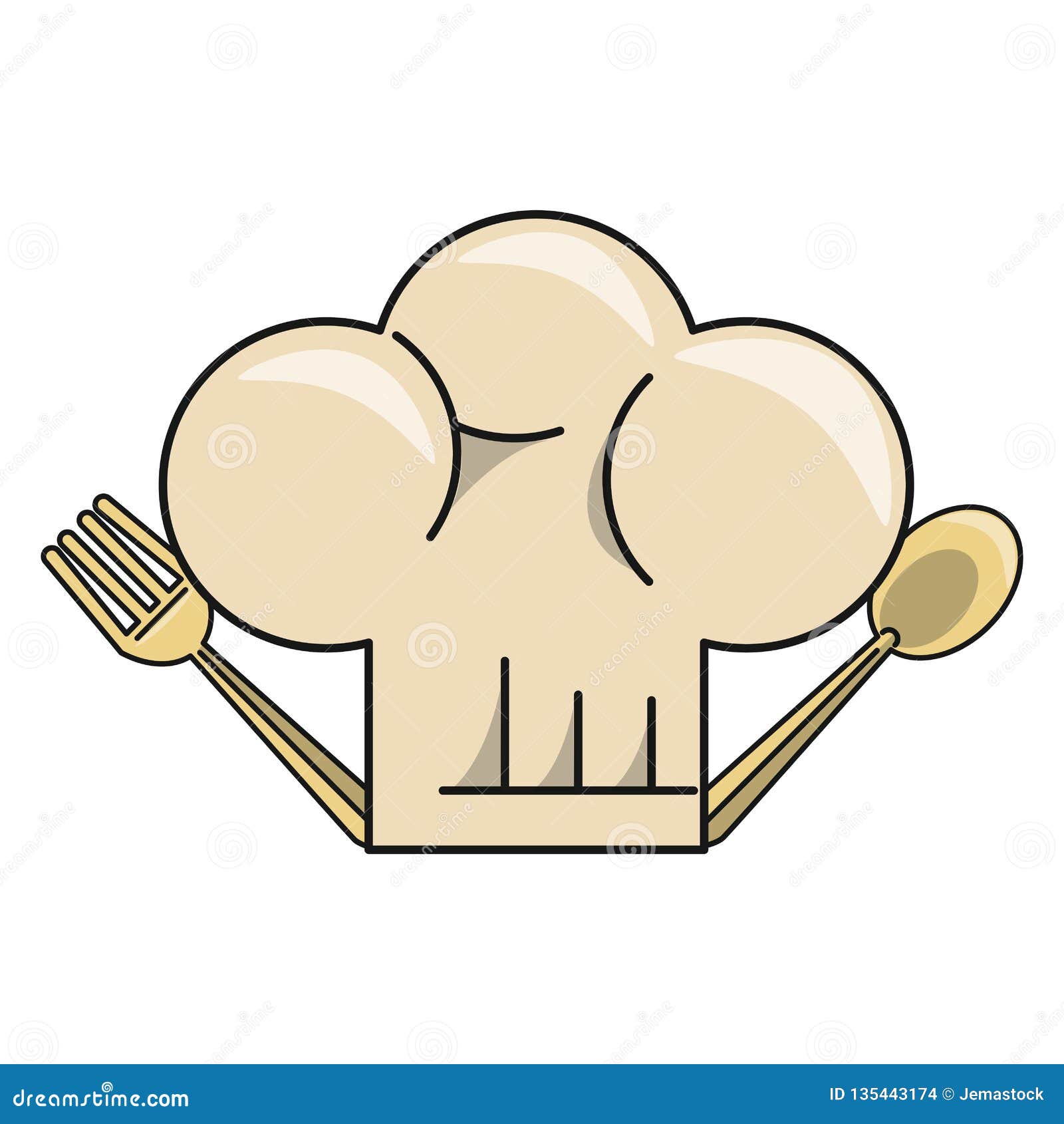 Chef hat cartoon stock vector. Illustration of design - 135443174