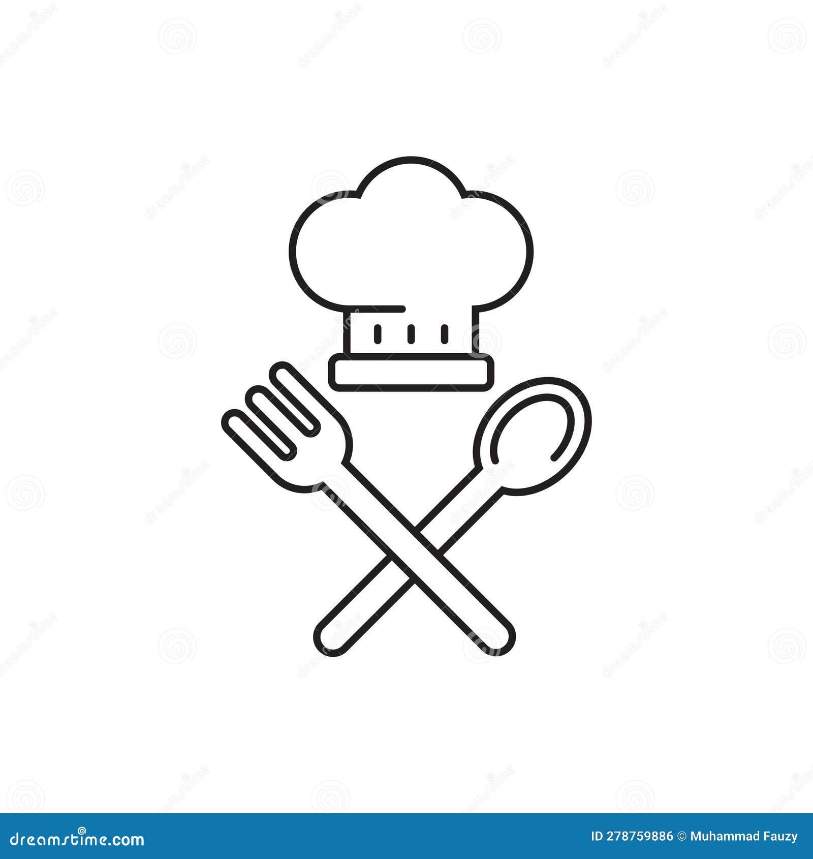 Chef Hat with Spoon and Fork Vector Illustration Stock Vector ...