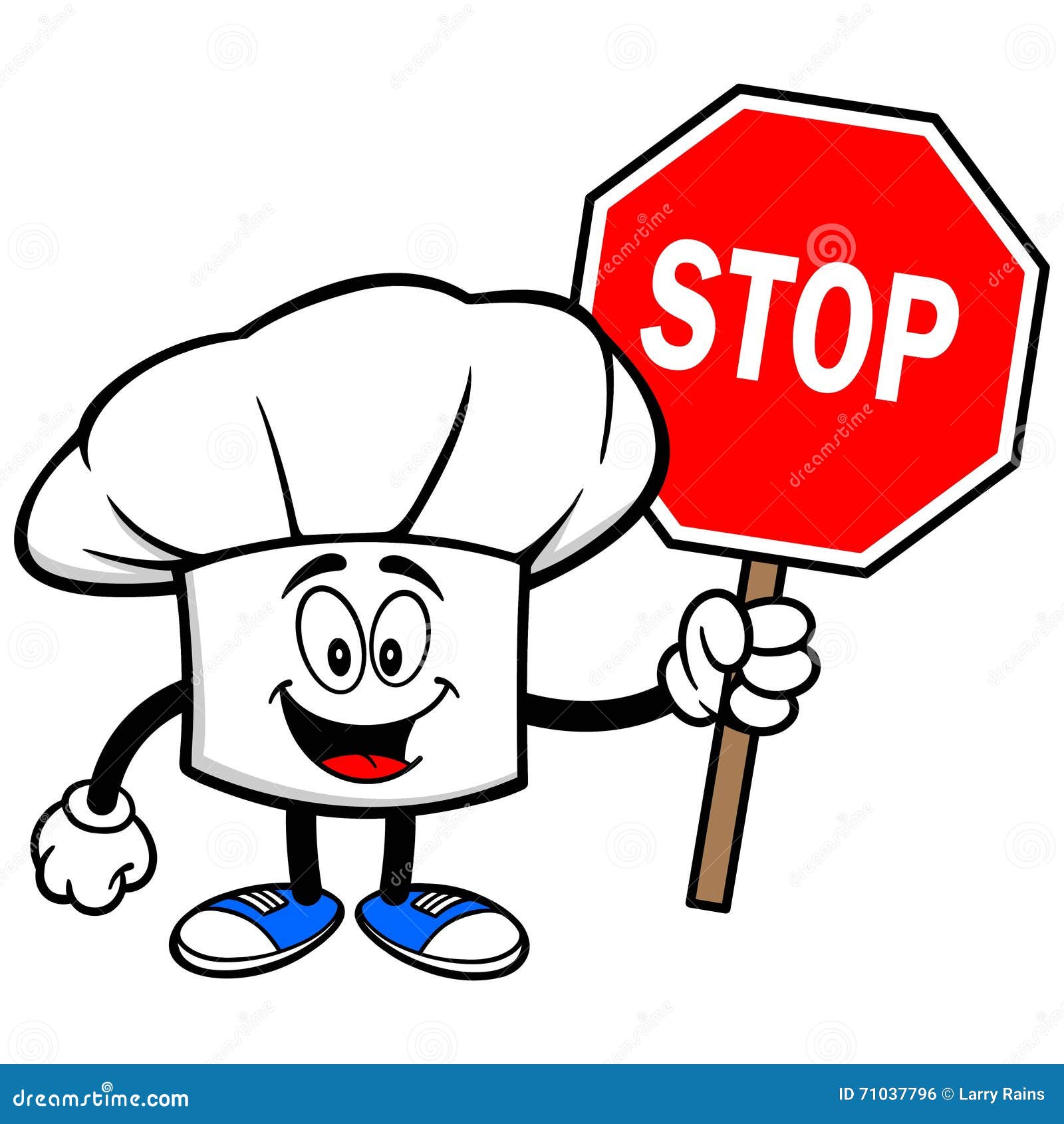 Chef Hat with a Stop Sign stock vector. Illustration of fashion - 71037796