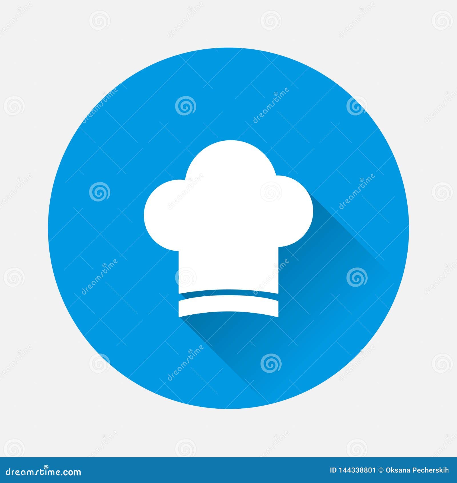 Chef Hat Vector Icon. Cap Chef Cooking on a Blue Background a Flat ...
