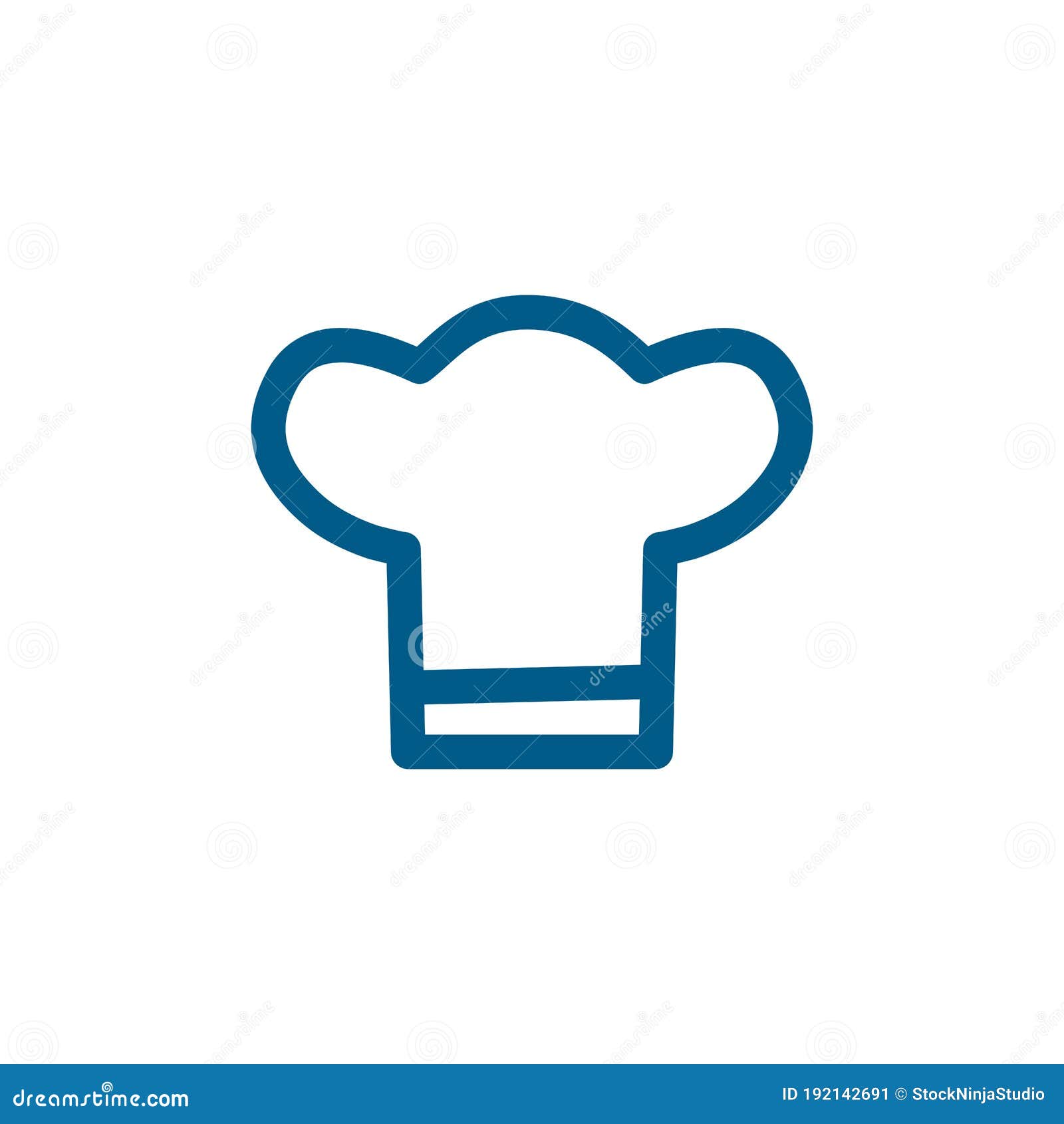 Chef Hats Blue Icon on White Background. Blue Flat Style Vector ...