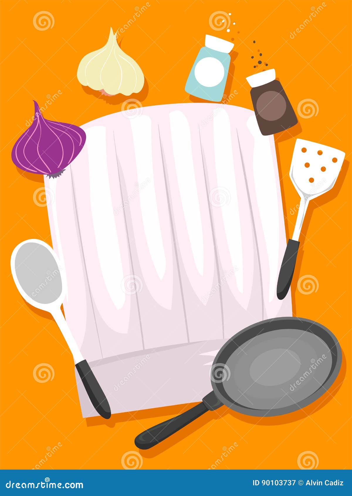 Chef Hats with Kitchen Elements Stock Vector - Illustration of chef ...