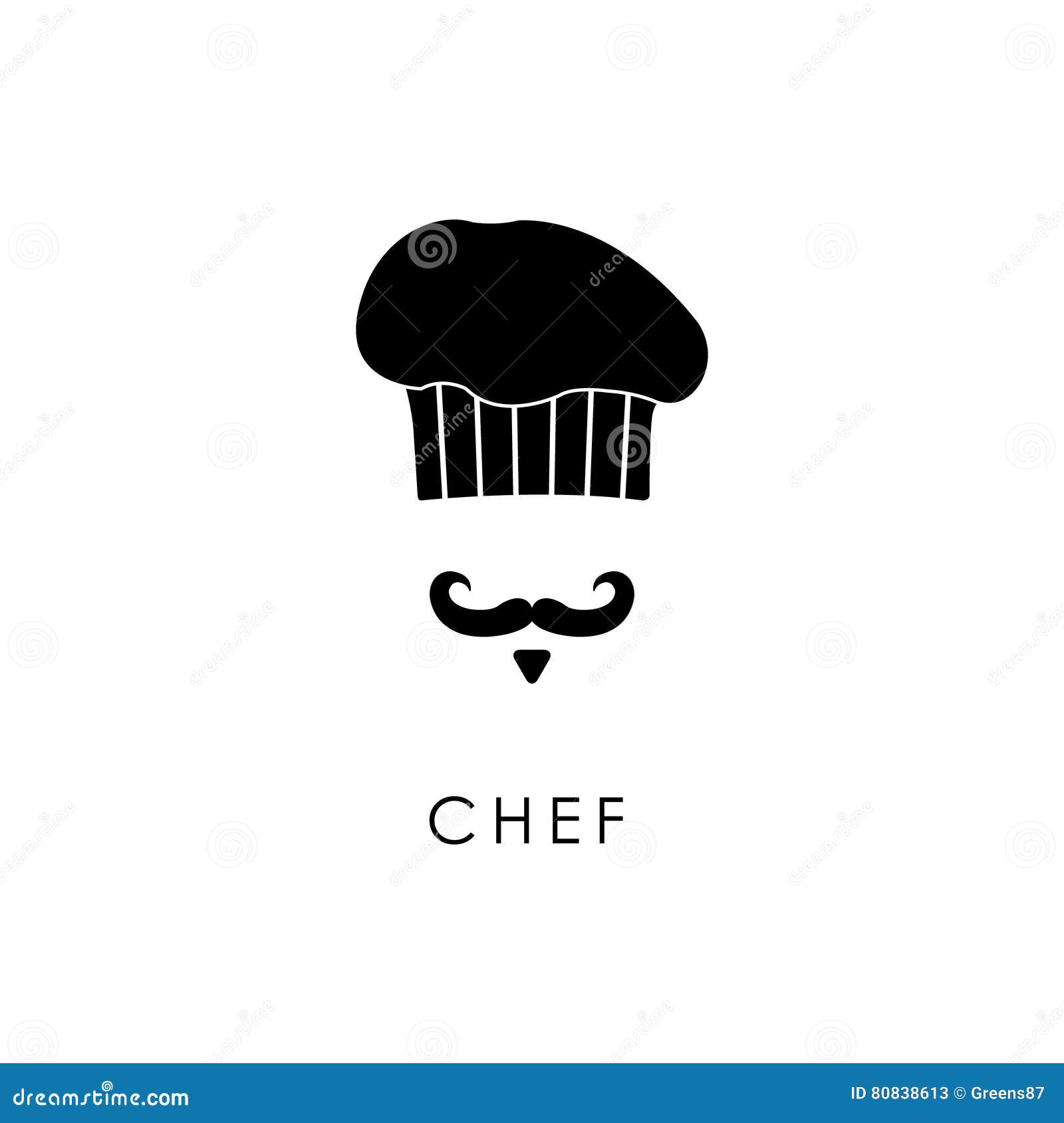 Chef head icon stock vector. Illustration of mustache - 80838613