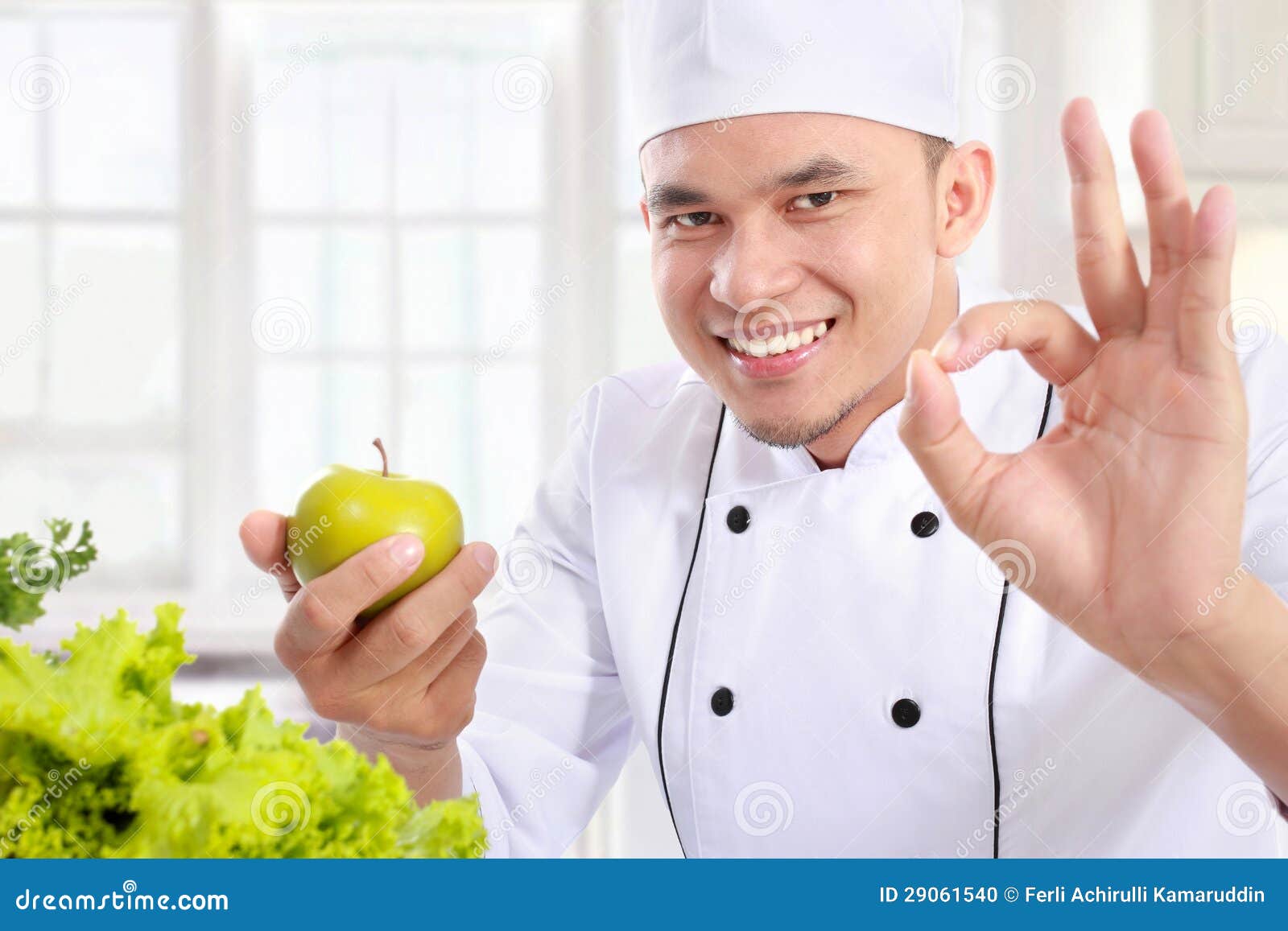 Chef with healthy food stock photo. Image of happy, person - 29061540