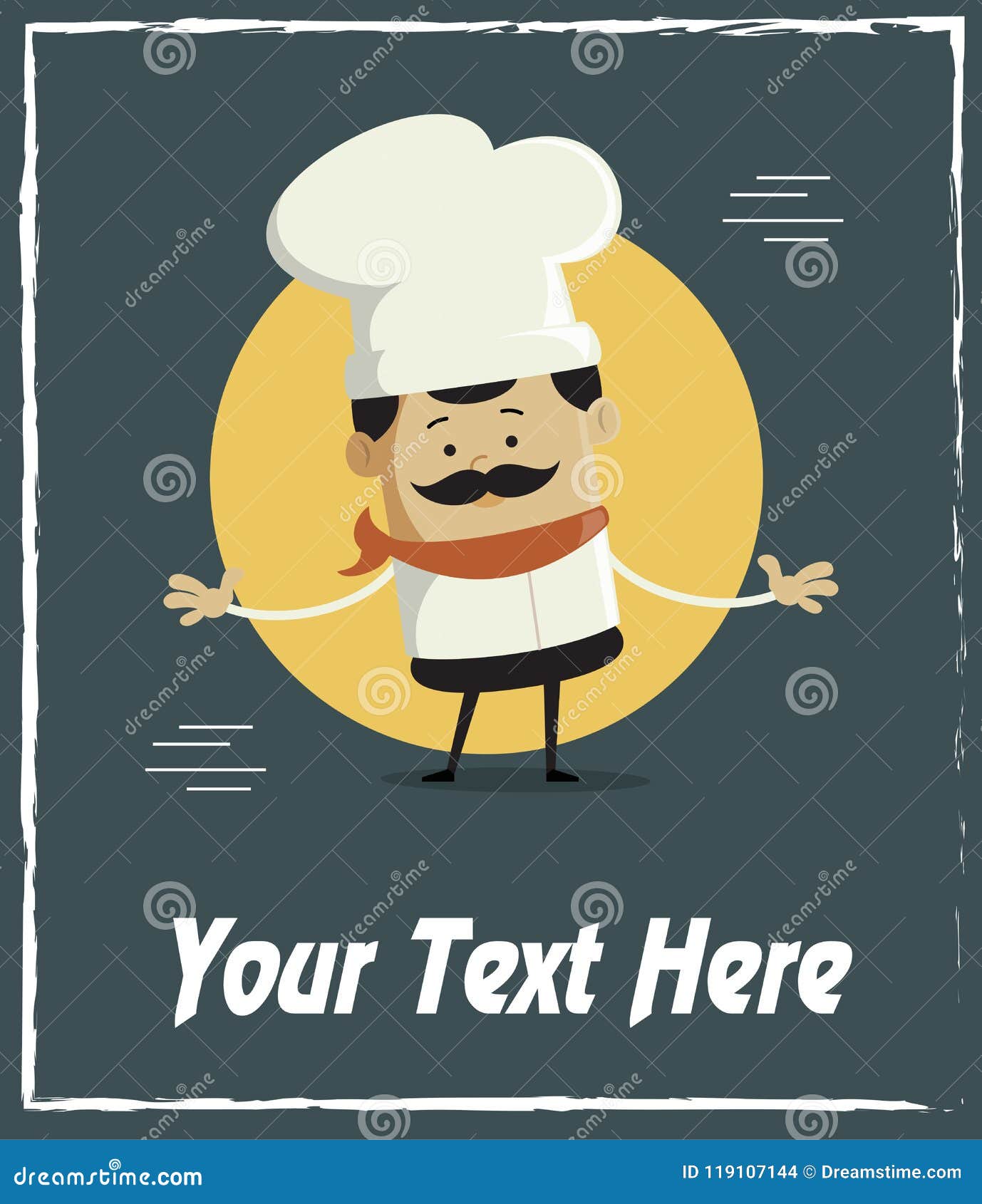 Cartoon Chef Background Flat Vector Illustration Design Stock Vector ...