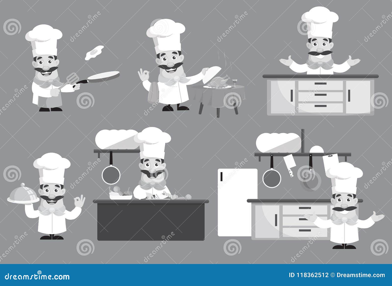 Chef Best Poses Vector Illustration Design Stock Vector - Illustration ...
