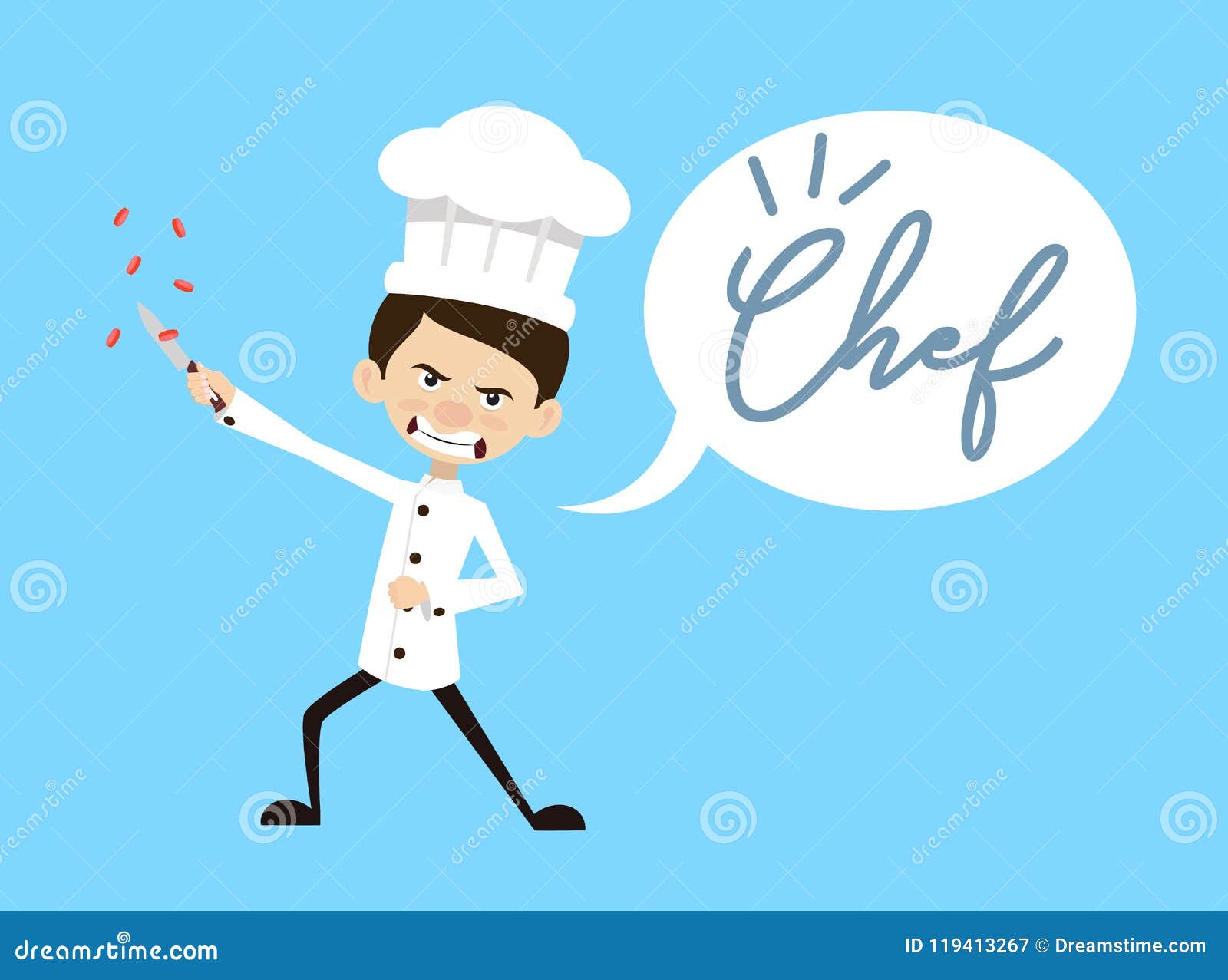 Chef Vector Illustration Design - Angry Stock Illustration ...
