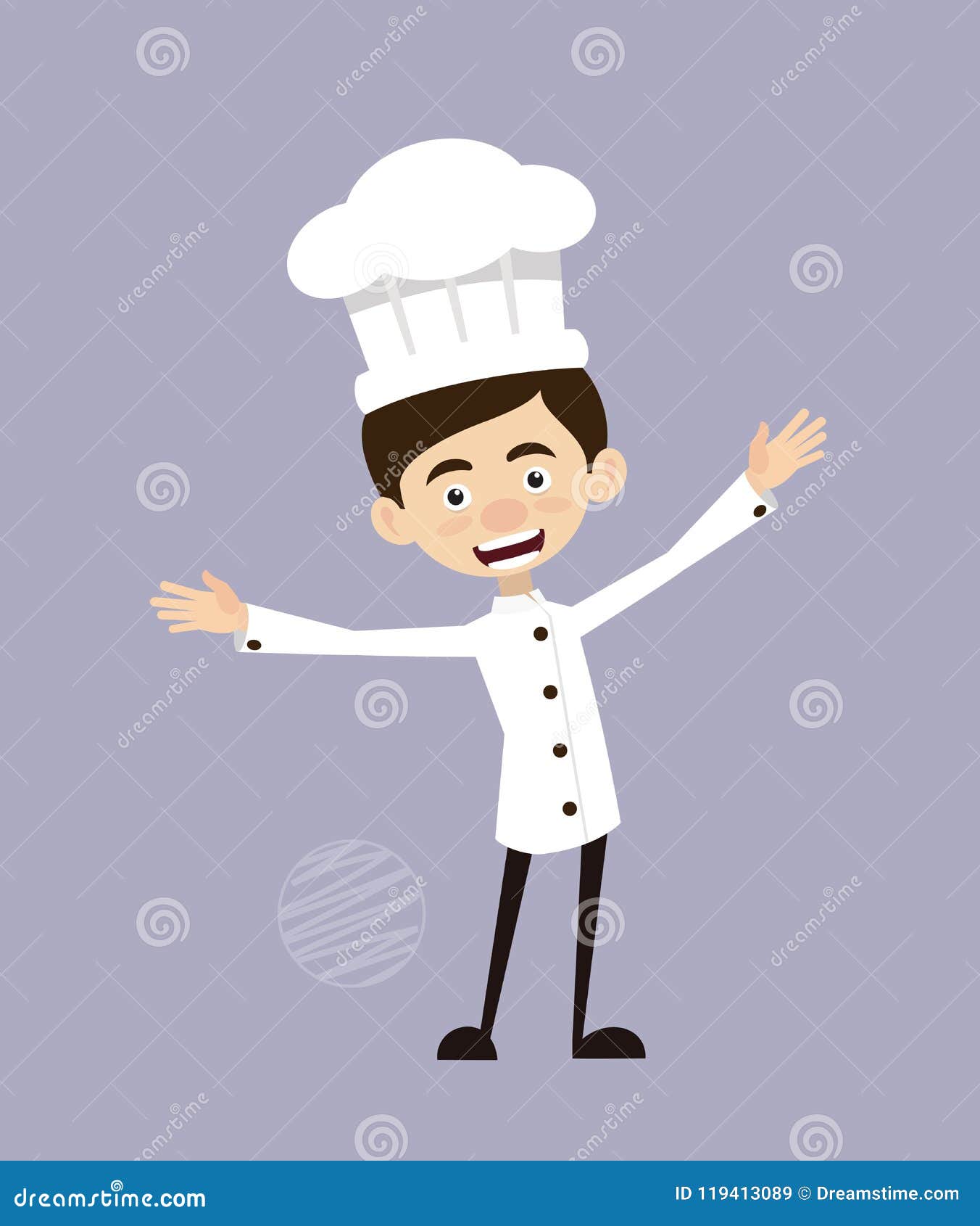Chef Vector Illustration Design - Waving Hand Stock Illustration ...