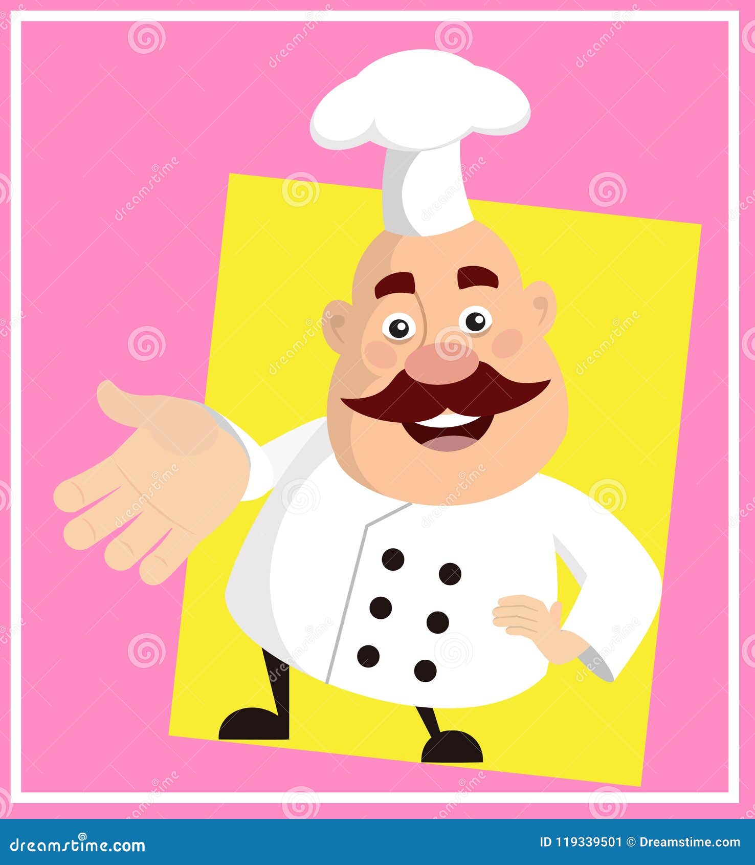 Fat Cartoon Chef Posing Flat Vector Illustration Design Stock Vector ...