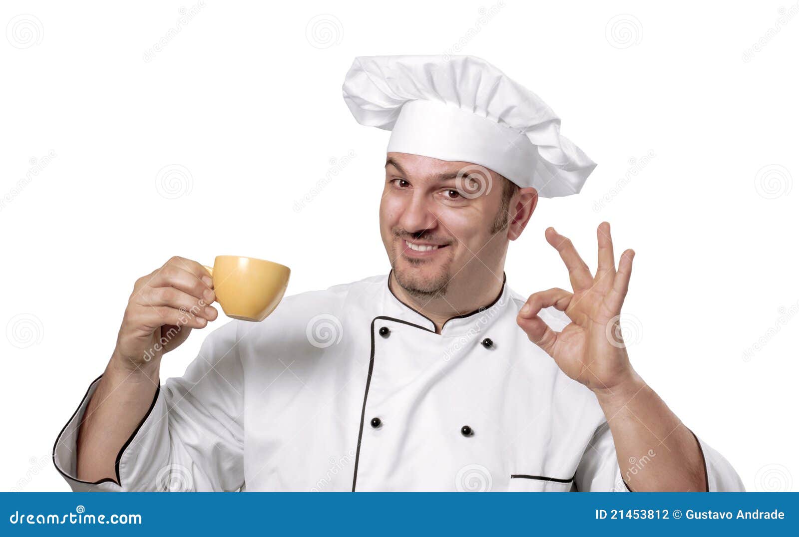 Chef holding cup. stock photo. Image of casual, catering - 21453812