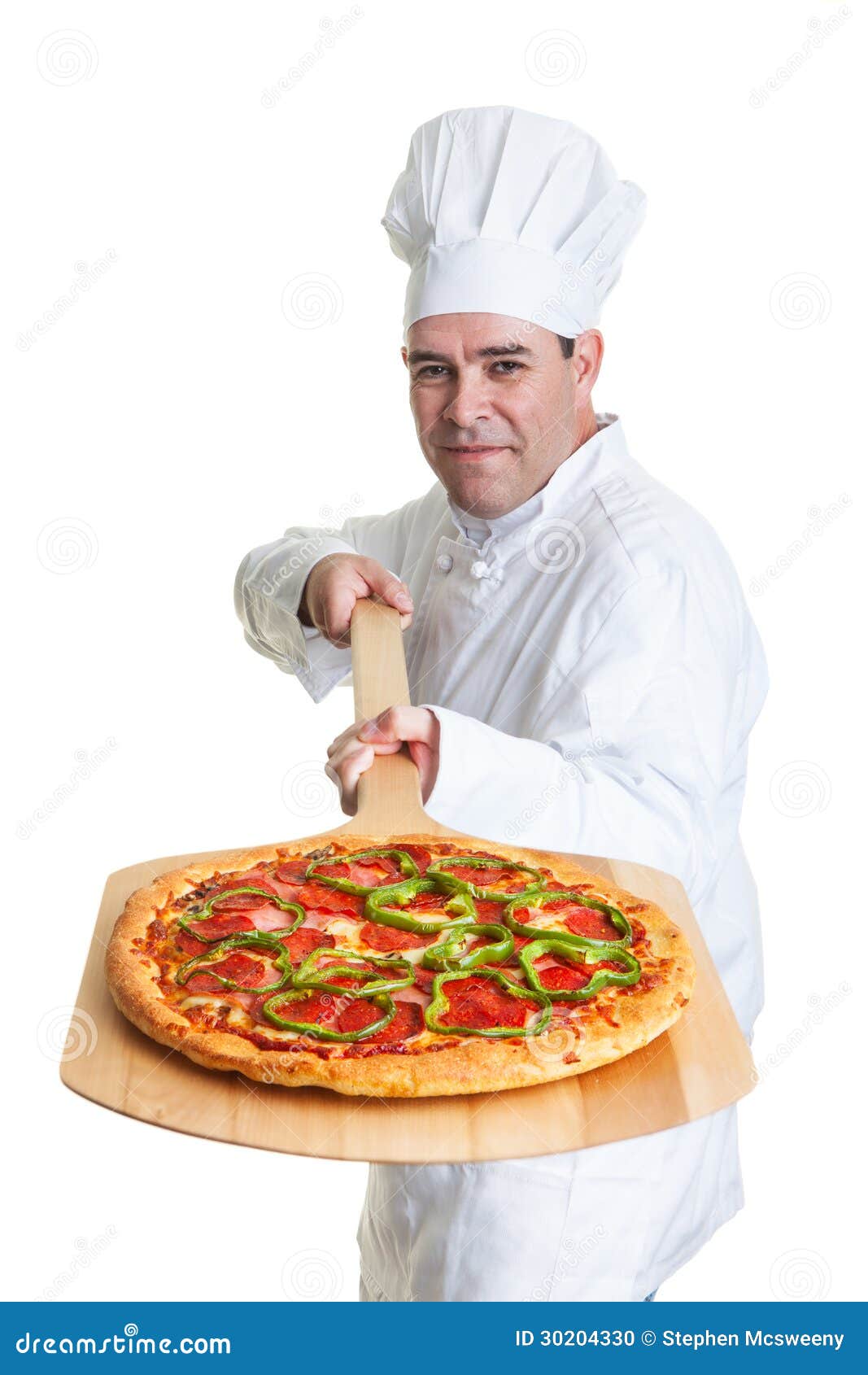 Pizza Chef stock photo. Image of clothes, caucasian, happy - 30204330
