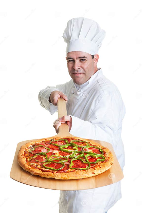 Pizza Chef stock photo. Image of clothes, caucasian, happy - 30204330
