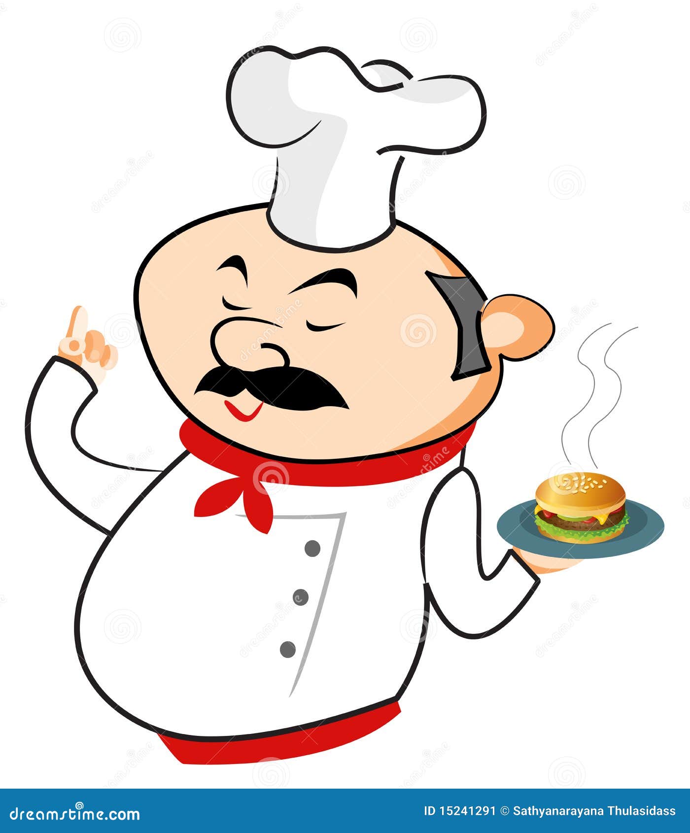 Chef holding hot burger stock vector. Illustration of beef - 15241291