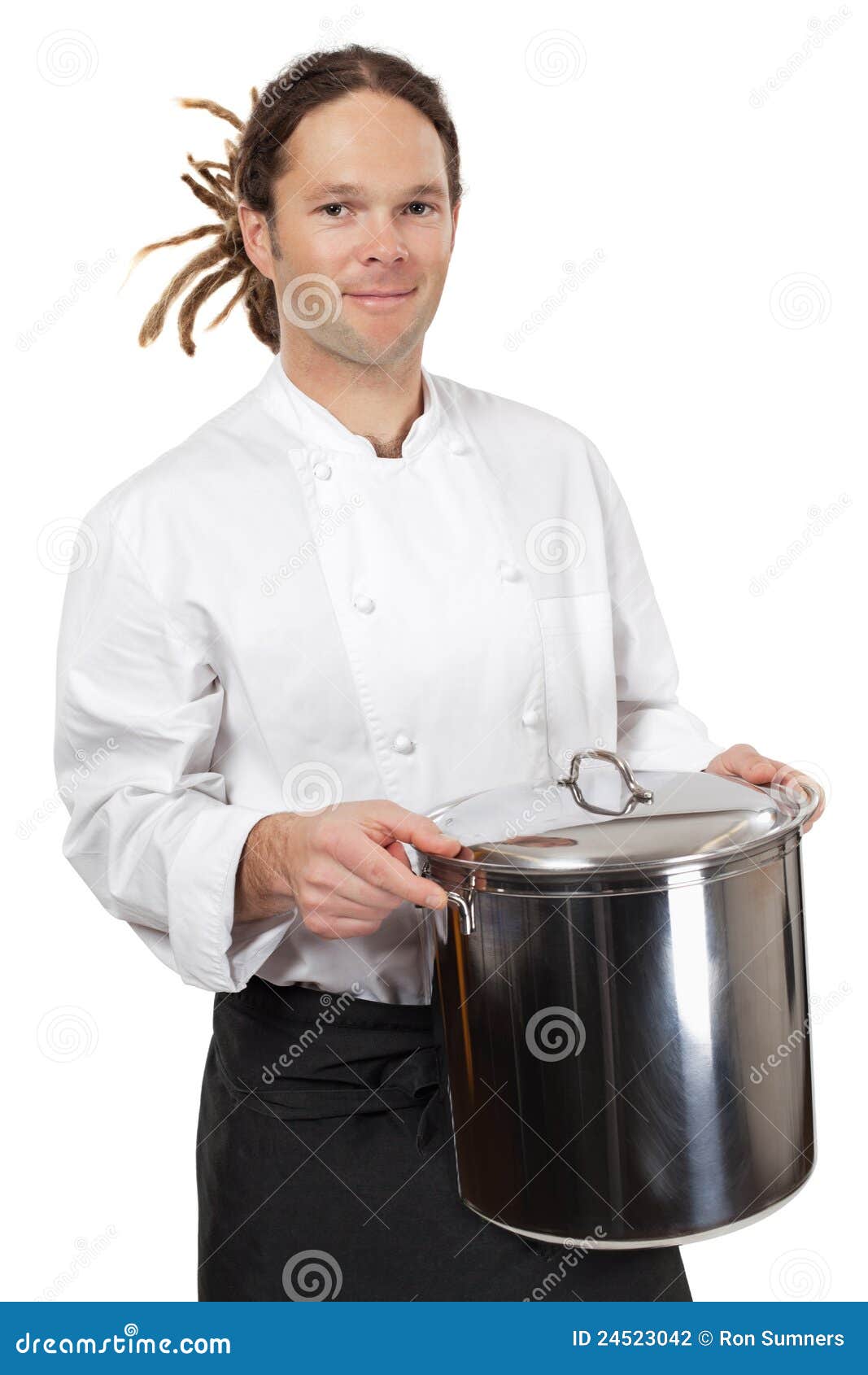 Chef holding large pot stock photo. Image of isolated - 24523042