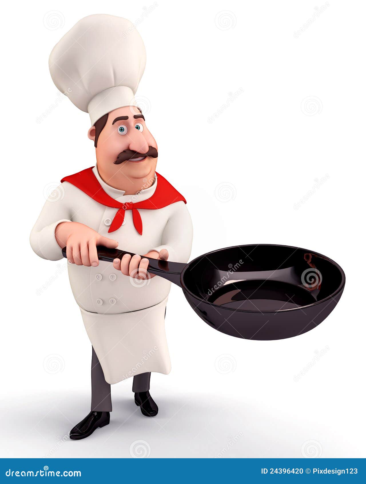 Chef holding a pan stock illustration. Illustration of meal - 24396420