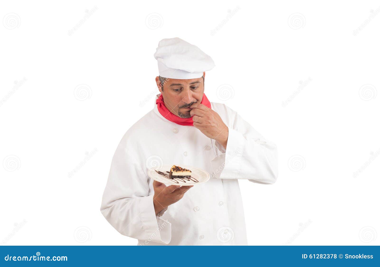 Chef Holding Plate of Cheesecake Stock Photo - Image of menu, food ...