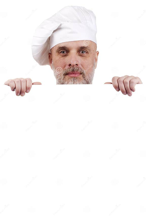 Chef Holding a Sign stock image. Image of blank, isolated - 21306669