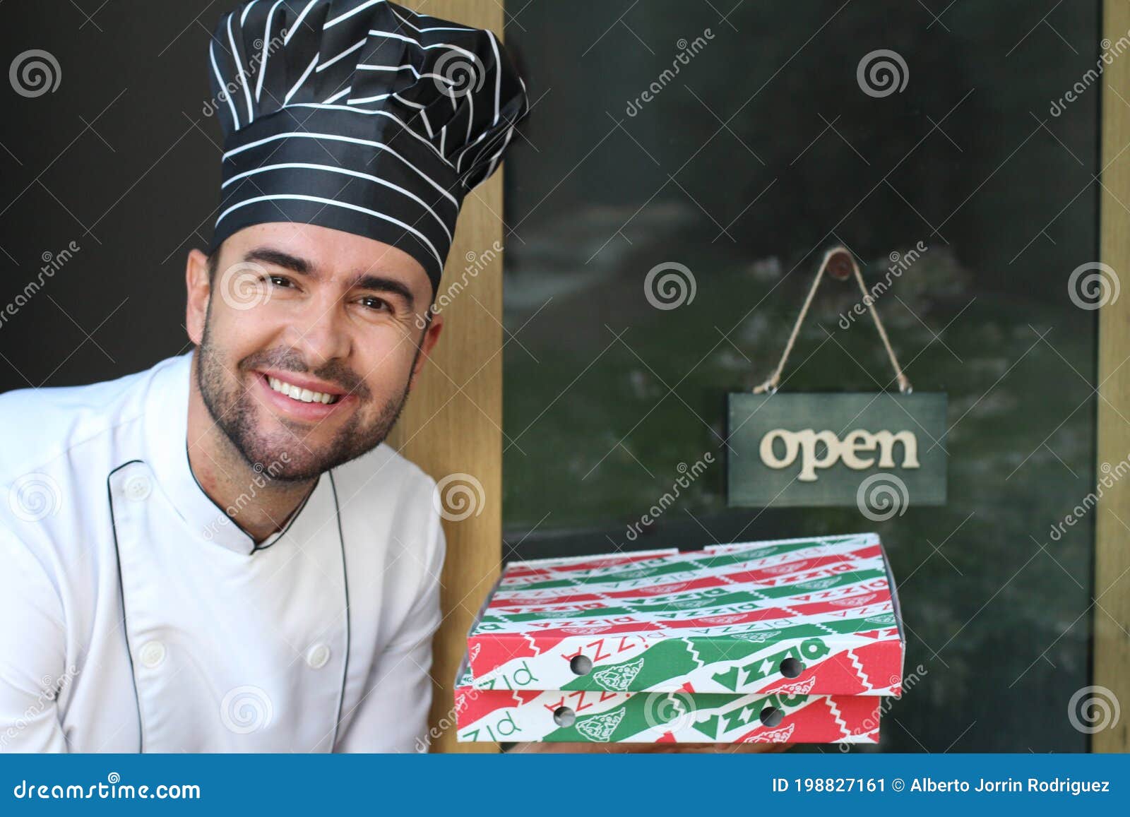 Chef Holding Two Pizza Boxes Stock Image - Image of cooking, baker ...