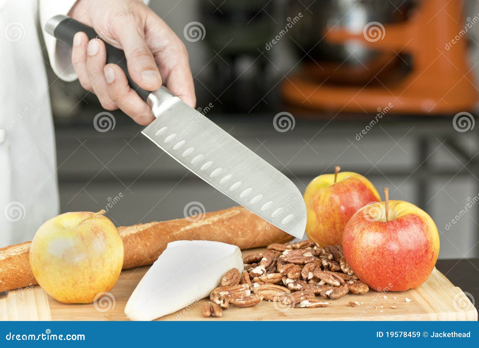 Chef Holds Knife, Side stock image. Image of culinary - 19578459