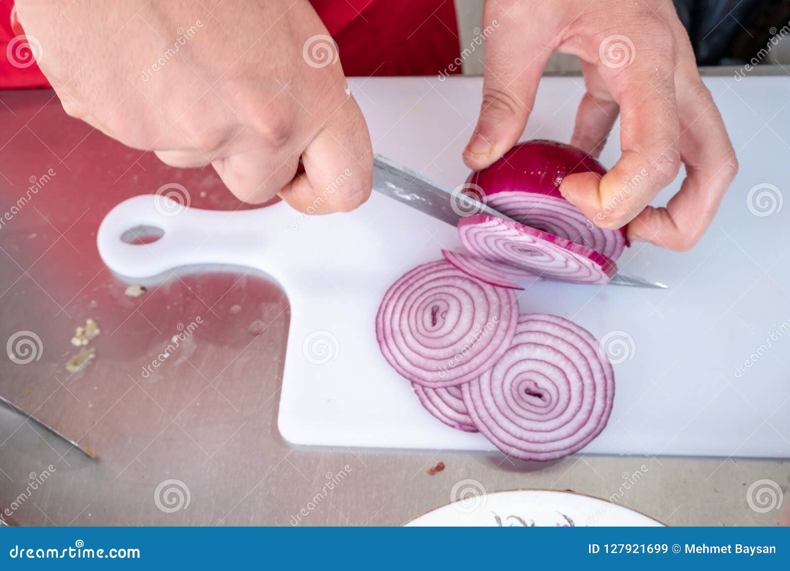 Chef in Hotel or Restaurant Kitchen Cooking only Hands Stock Image ...